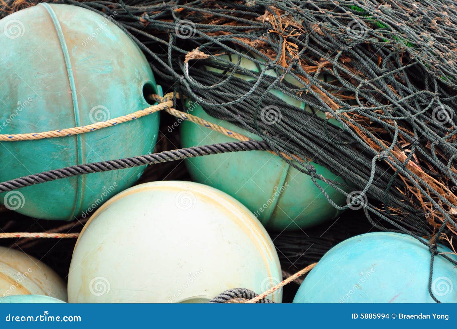 Nets and Floats stock photo. Image of artificial, fishnets - 5885994