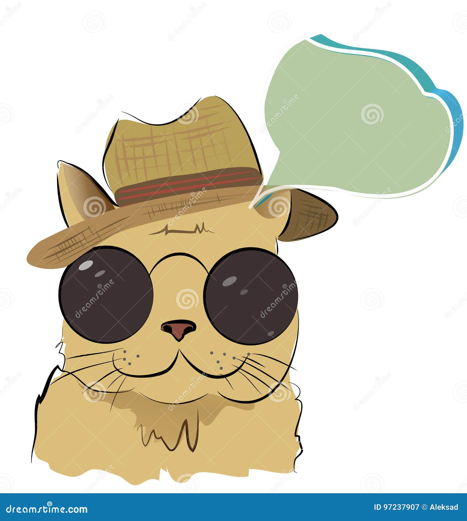 Nette Cat Talking Mit Einer Sprechenden Blase Vektor Abbildung ...