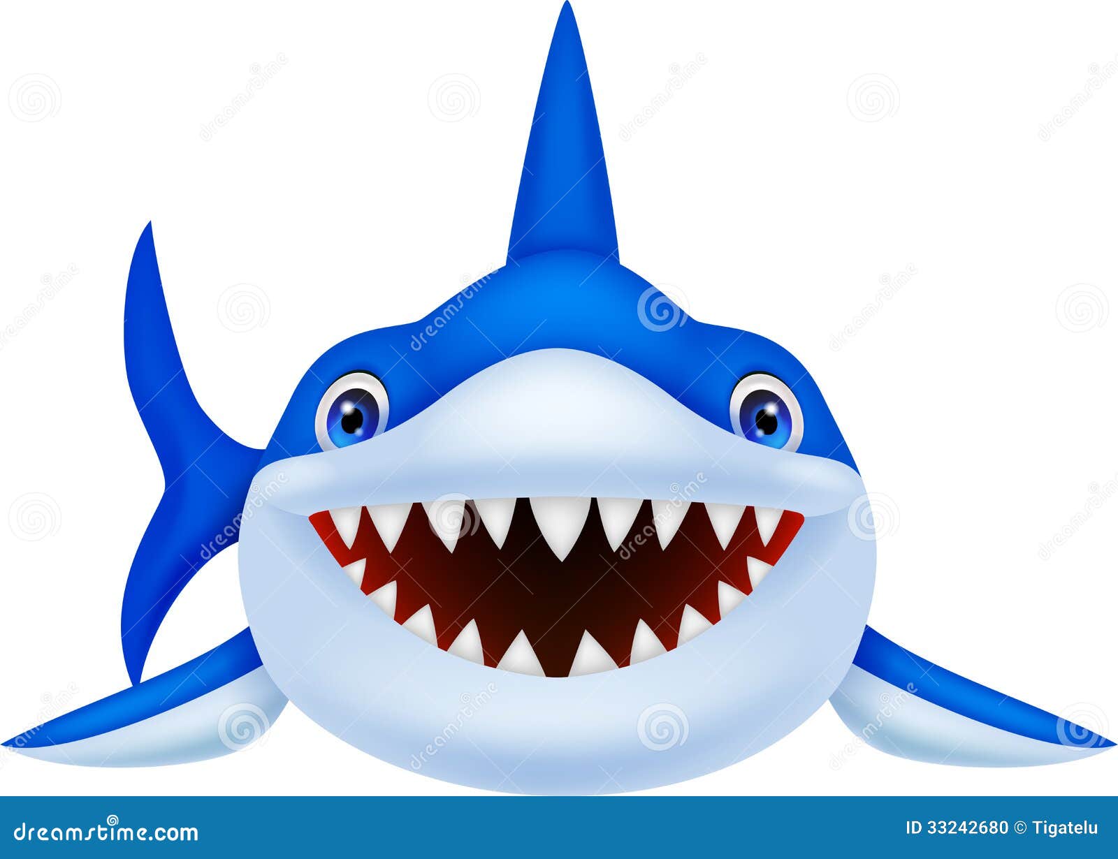 Nette Haifischkarikatur vektor abbildung. Illustration von karikatur ...