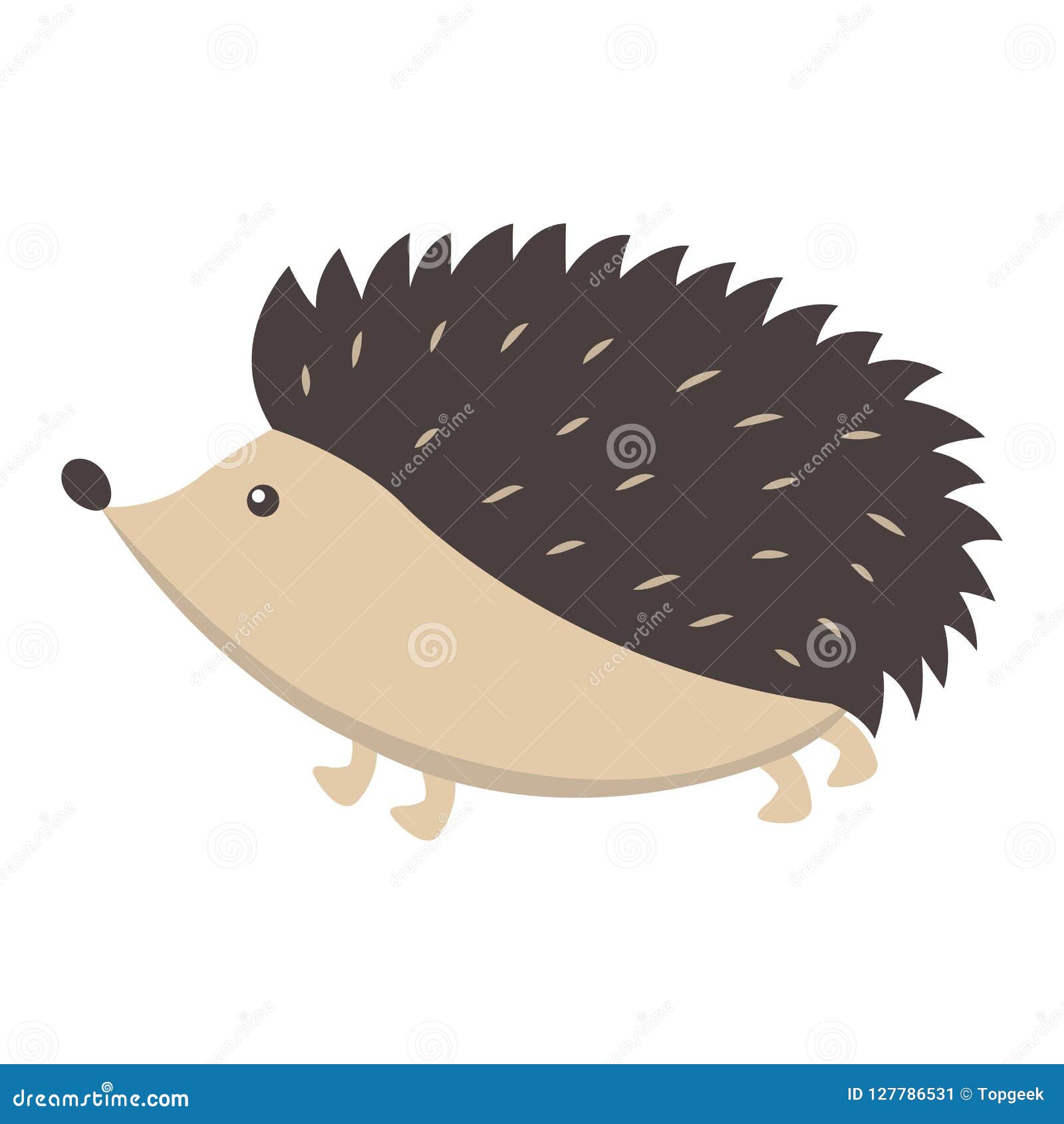 Nette Igel-Karikatur-flacher Vektor-Aufkleber Oder Ikone Vektor ...