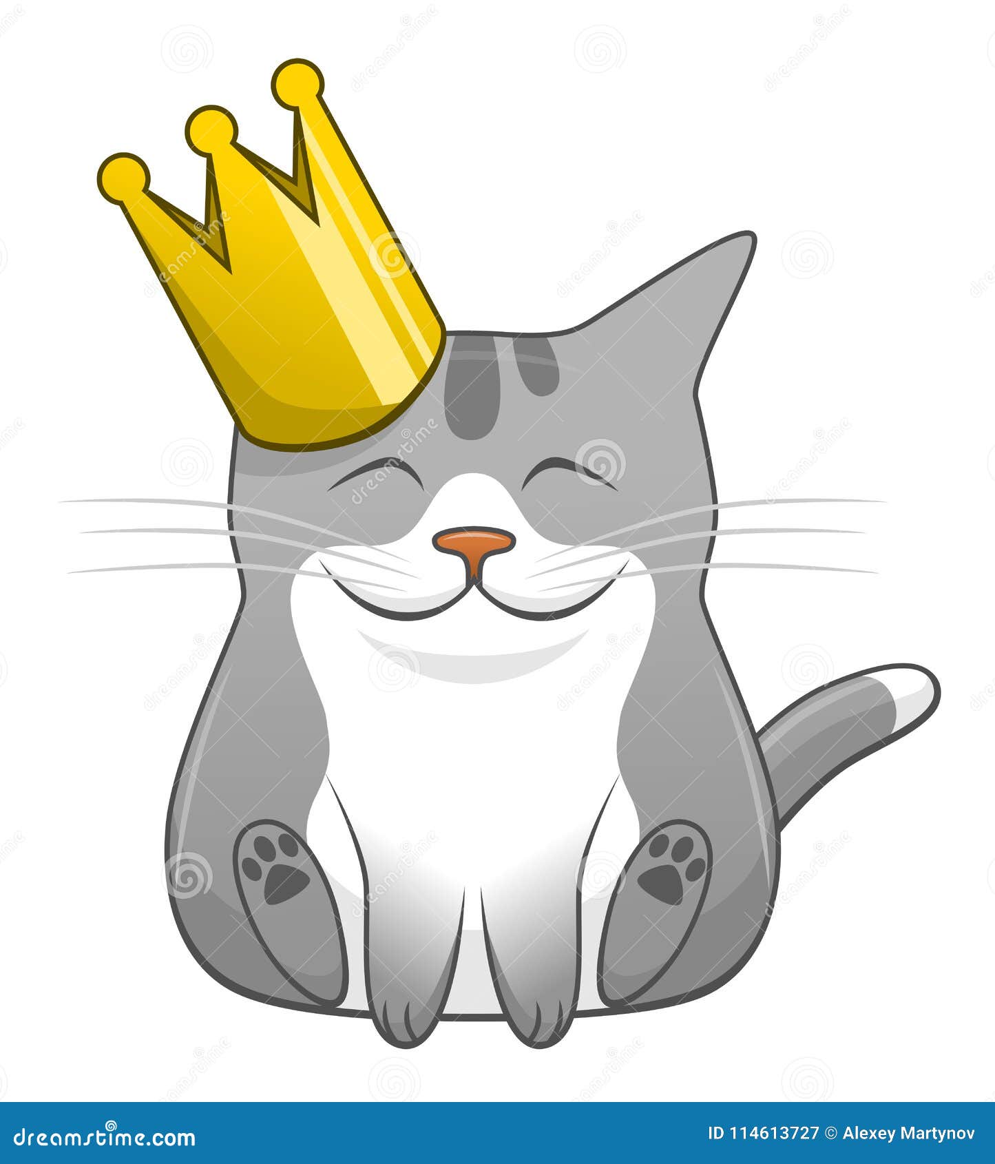 Nette Katze Der Karikatur Mit Krone Vektor Abbildung - Illustration von ...