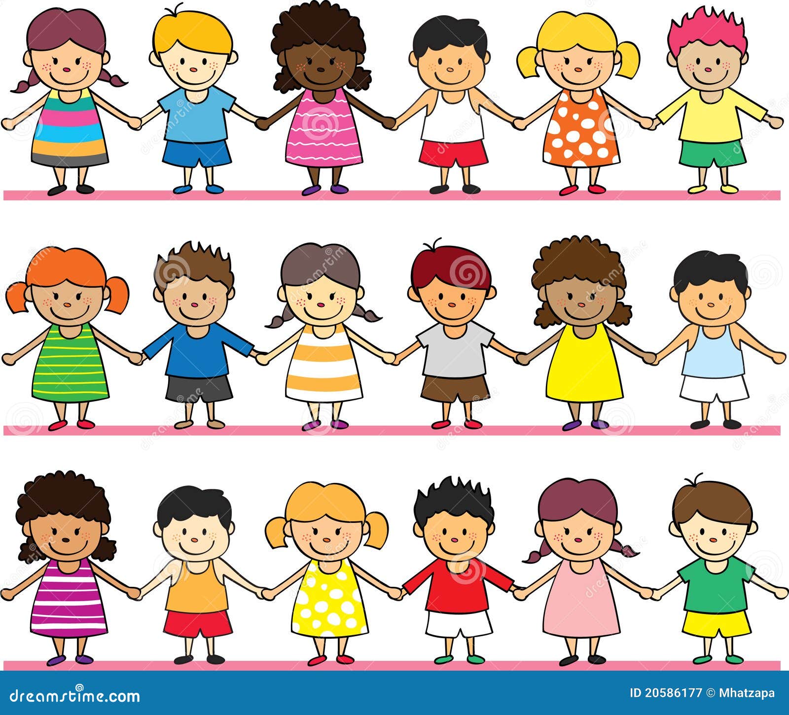 Nette Kinder, Die Hand Anhalten Vektor Abbildung - Illustration von ...