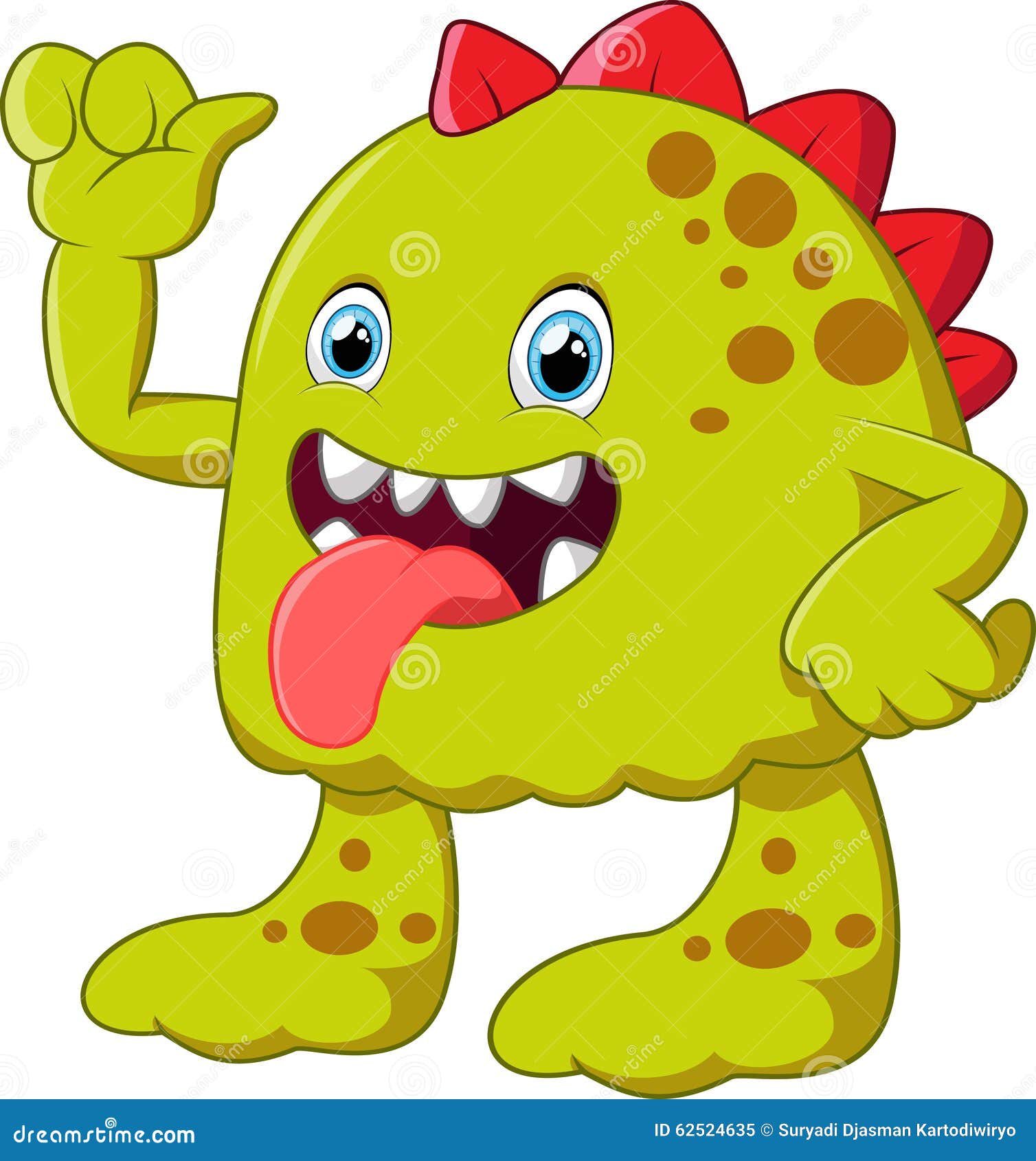 Nette Monsterkarikatur vektor abbildung. Illustration von schrei - 62524635