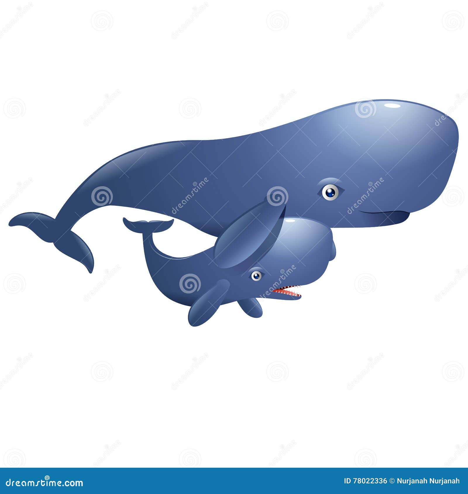 Nette Pottwale vektor abbildung. Illustration von lustig - 78022336