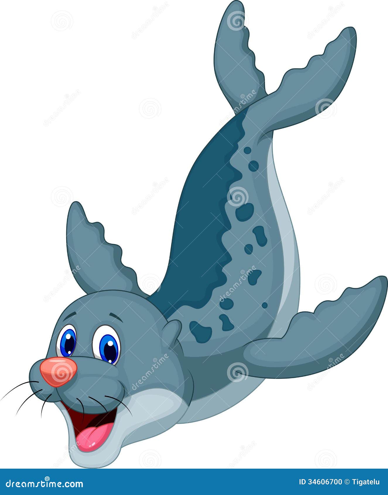 Nette Robbenkarikatur vektor abbildung. Illustration von nave - 34606700
