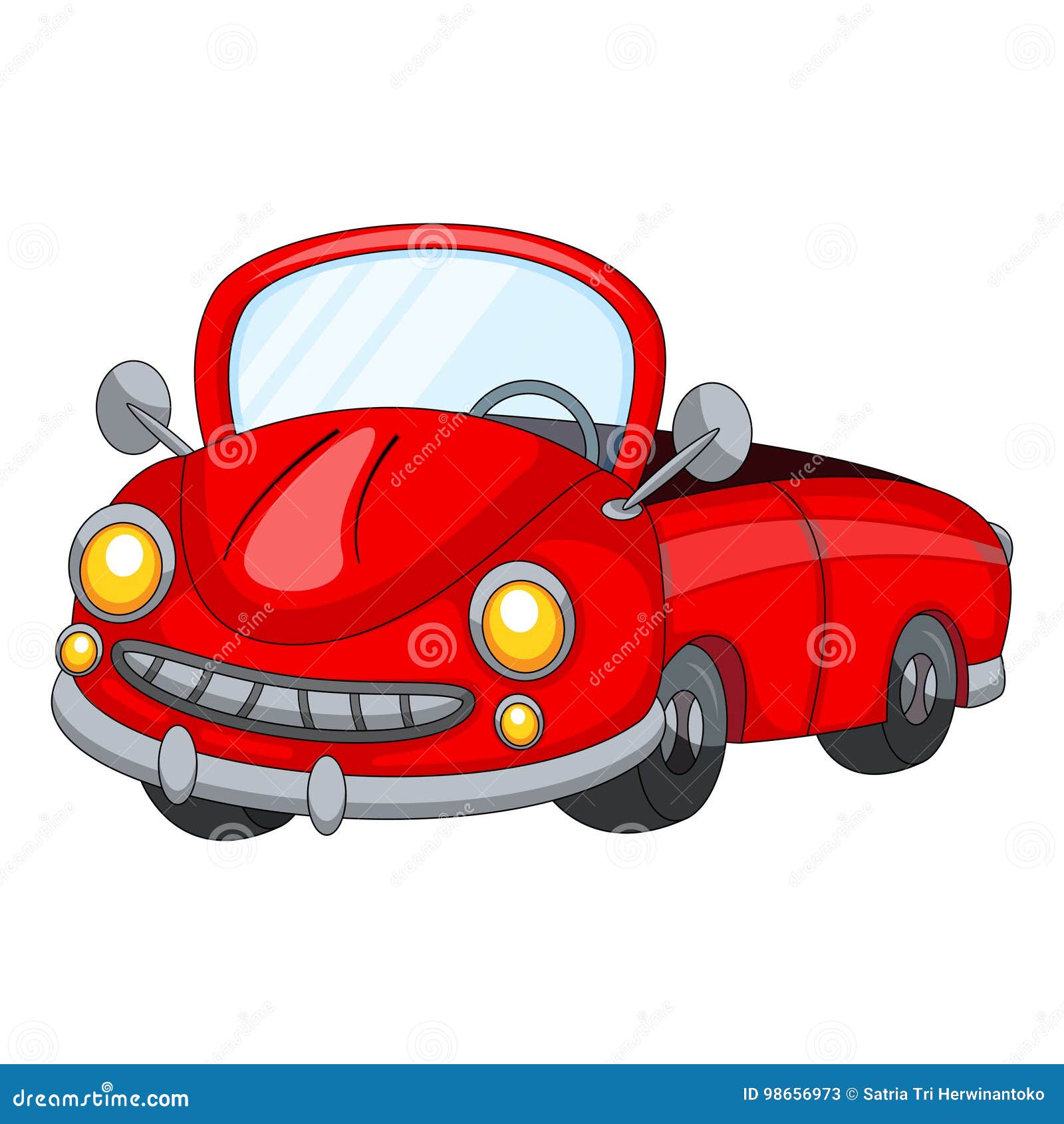 Nette rote Auto-Karikatur vektor abbildung. Illustration von ...