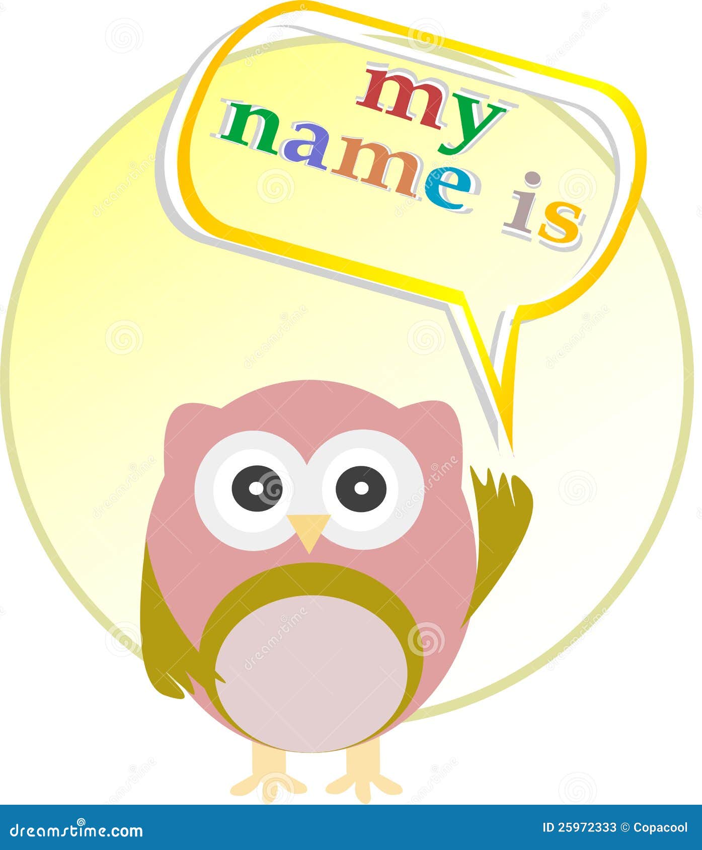 Nette Vektoreule - Mein Name Ist Vektor Abbildung - Illustration von ...