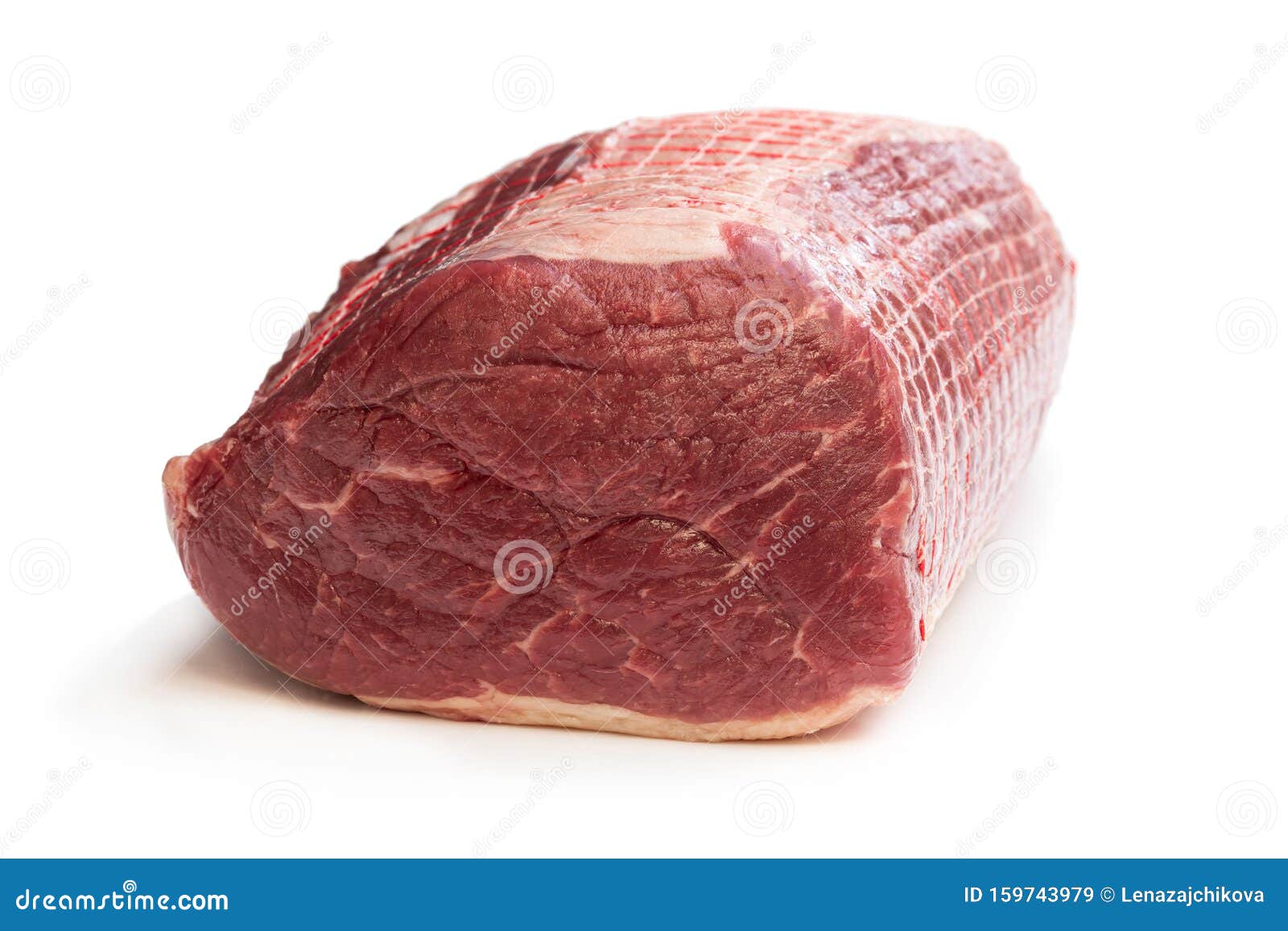 Netted Pack of Raw Meat Package Isolated on White Background Stock ...