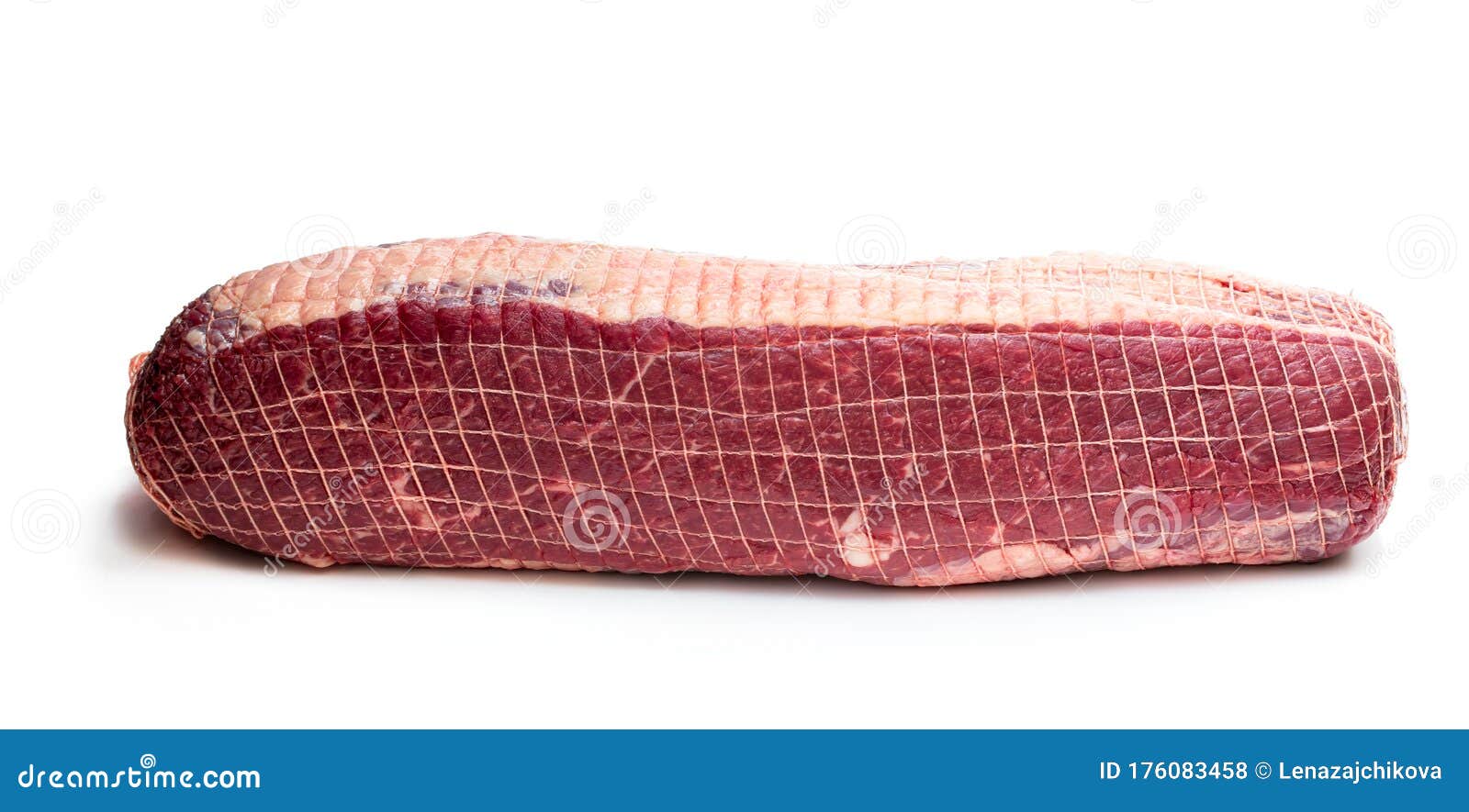 Netted Pack of Raw Meat Package Isolated on White Background Stock ...