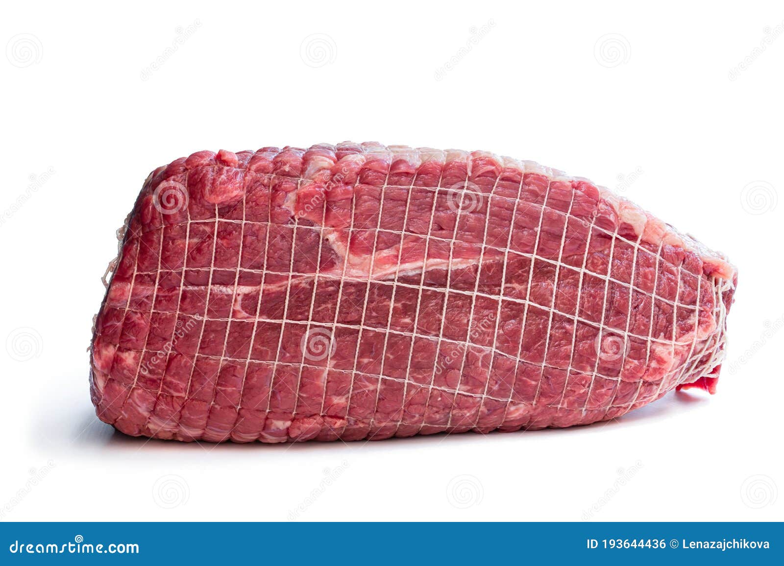 Netted Pack of Raw Meat Package Isolated on White Background Stock ...