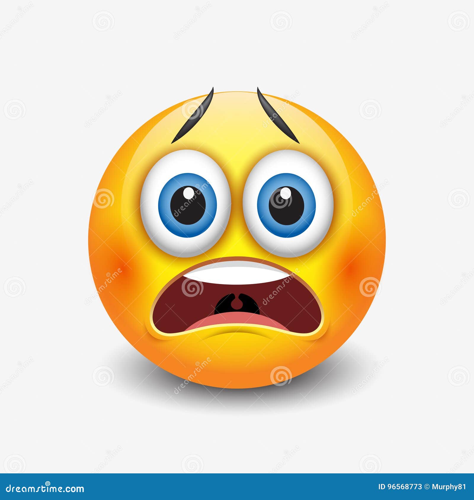 Netter Erschrockener Emoticon, Emoji, Smiley - Vector Illustration ...