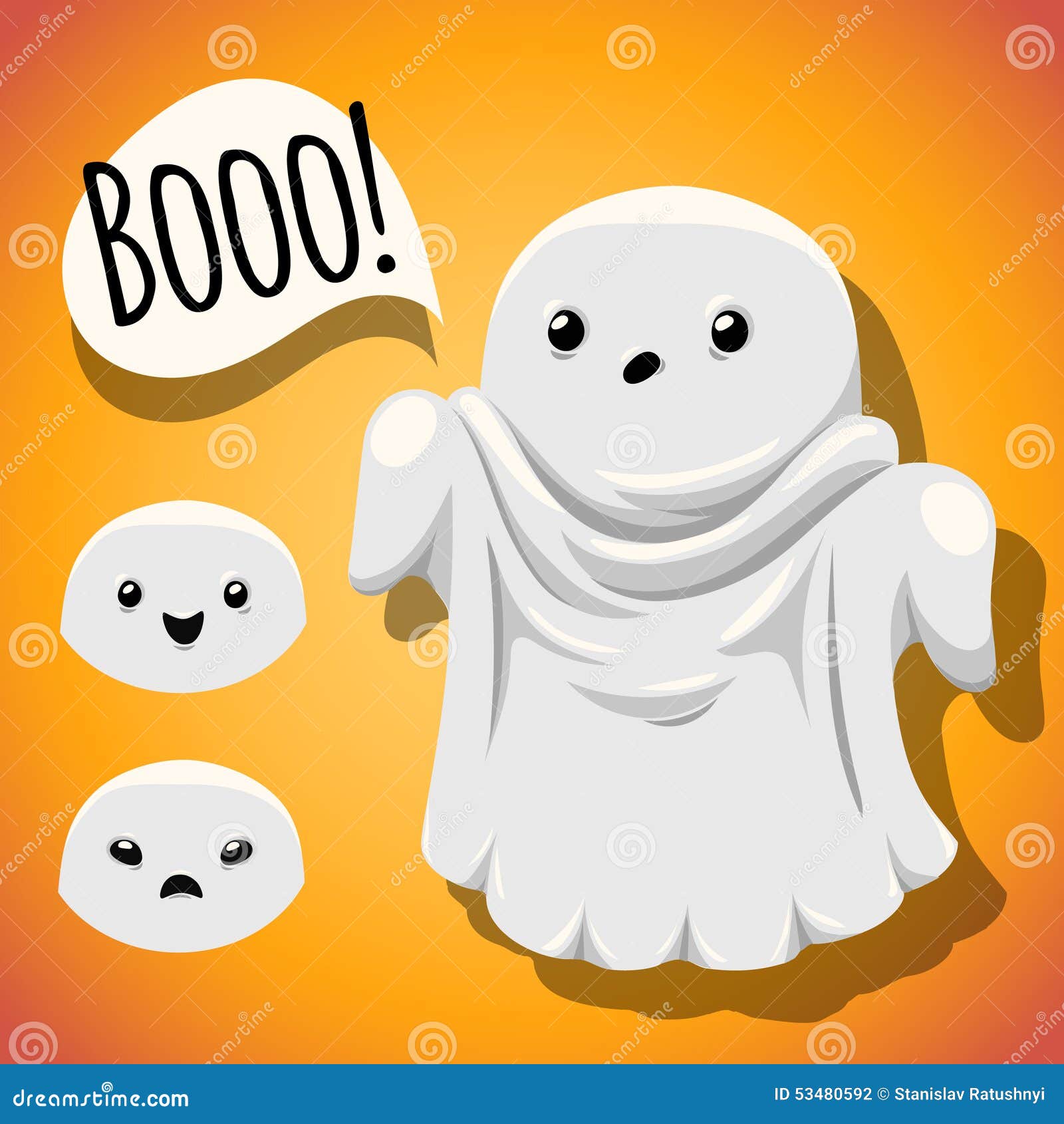 Netter Geist vektor abbildung. Illustration von halloween - 53480592