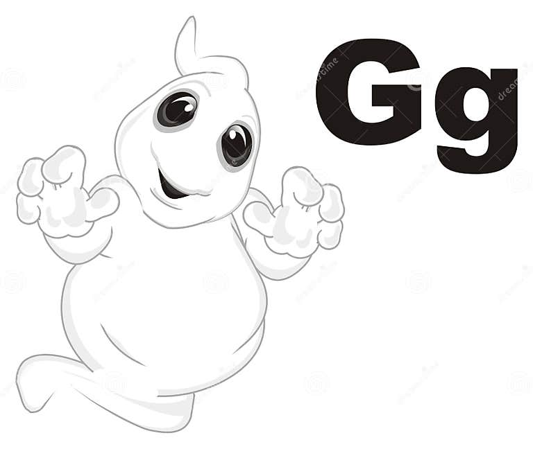 Netter Geist Und Zwei Buchstaben Stock Abbildung - Illustration von ...