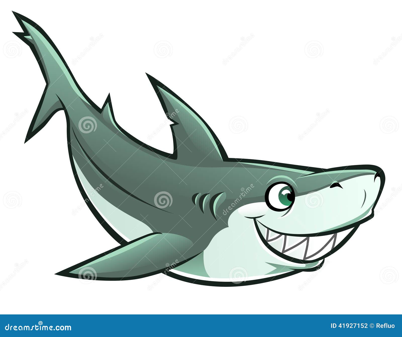 Netter Haifisch vektor abbildung. Illustration von wasser - 41927152