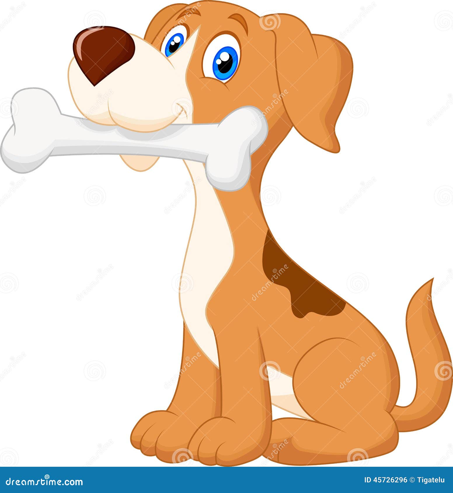 Netter Hund Mit Dem Knochen Vektor Abbildung - Illustration von ...