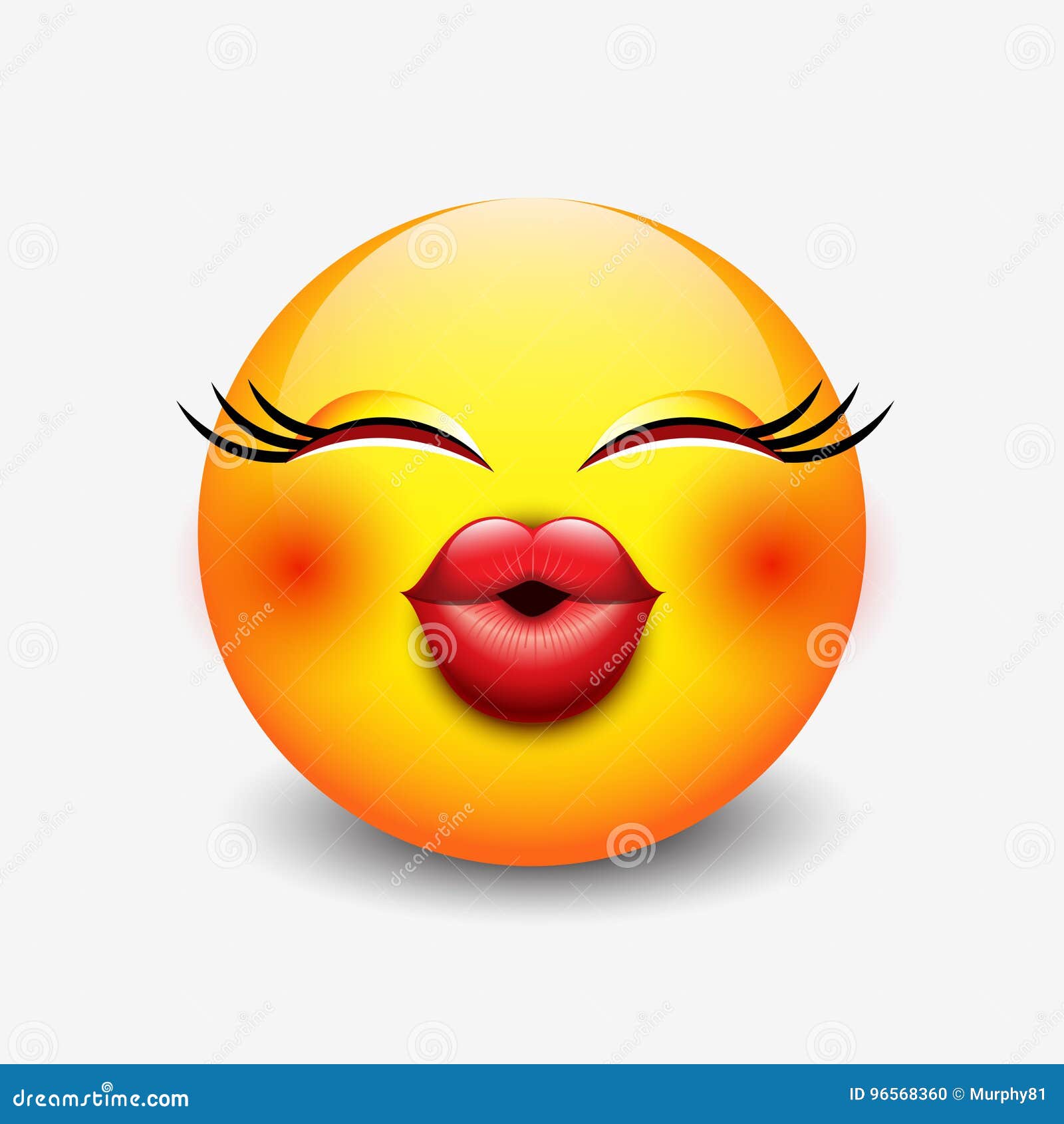 Netter Küssender Emoticon, Emoji, Smiley - Vector Illustration Vektor ...