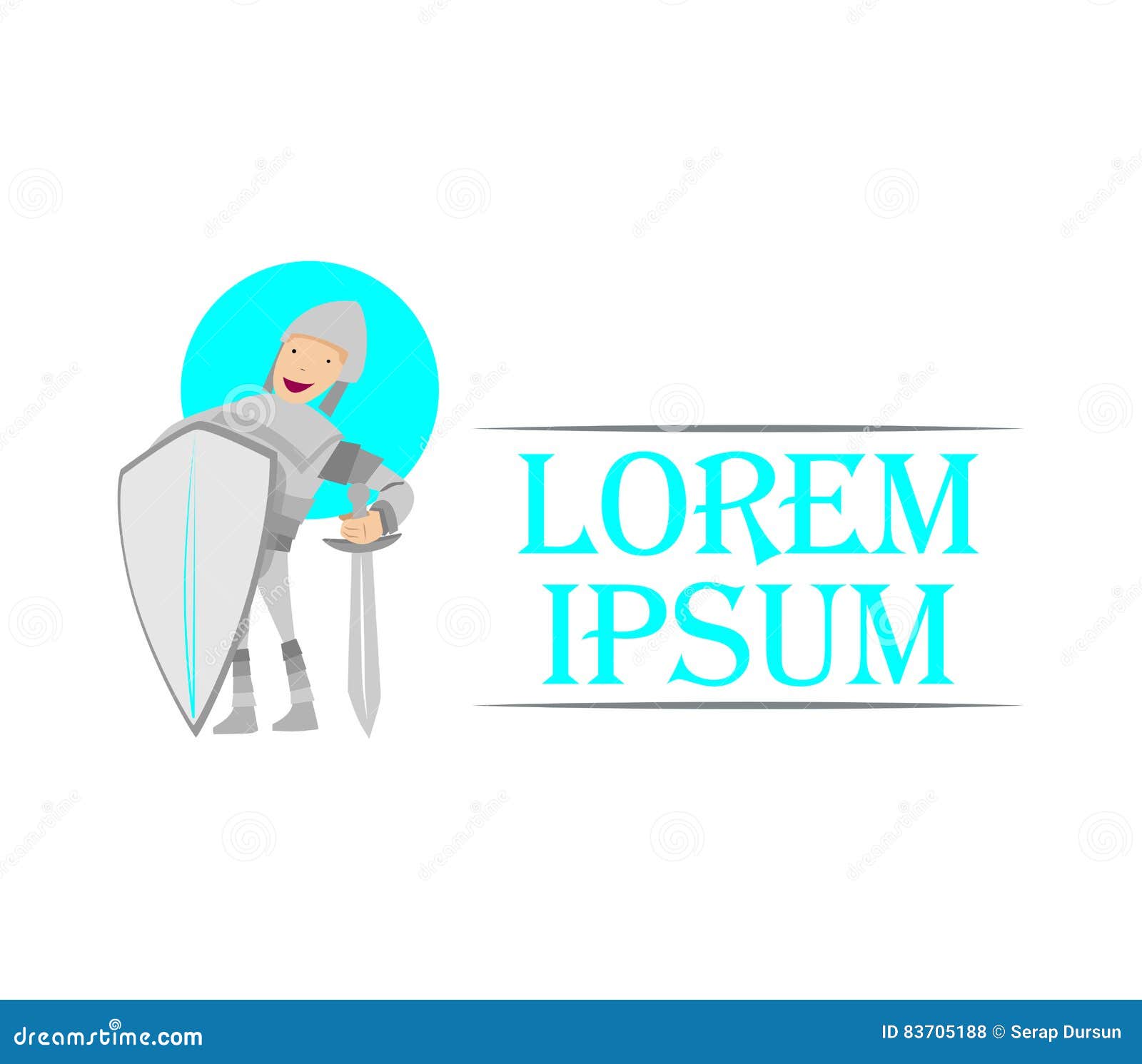 Netter Ritter Logo Design vektor abbildung. Illustration von eisen ...