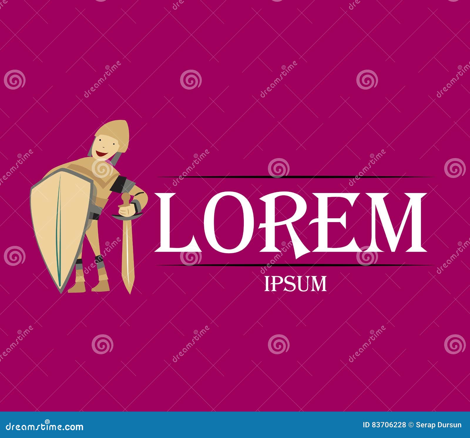 Netter Ritter Logo Design stock abbildung. Illustration von wappenkunde ...