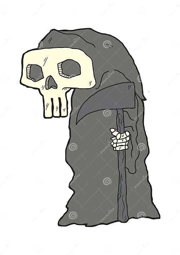 Netter Sensenmann Der Karikatur Mit Sense Vektor Abbildung ...