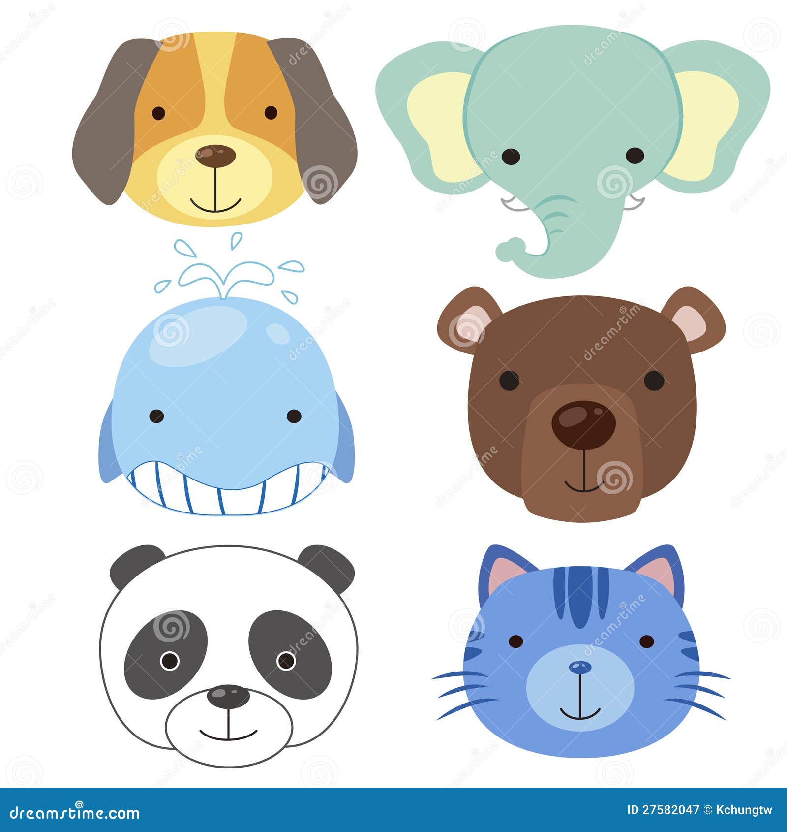 Netter Tierkopf icon02 vektor abbildung. Illustration von gruppe - 27582047