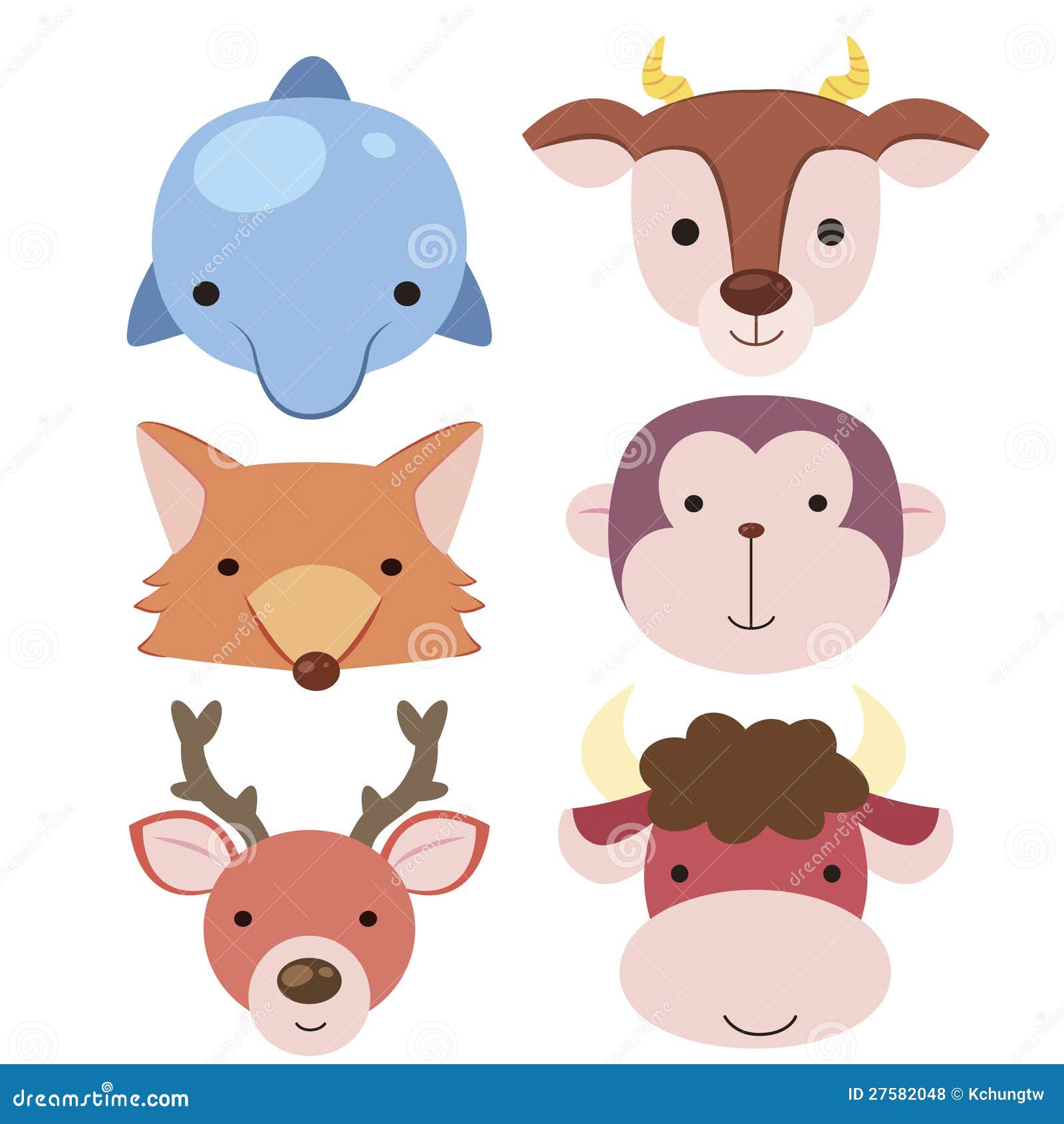 Netter Tierkopf icon04 vektor abbildung. Illustration von delphin ...