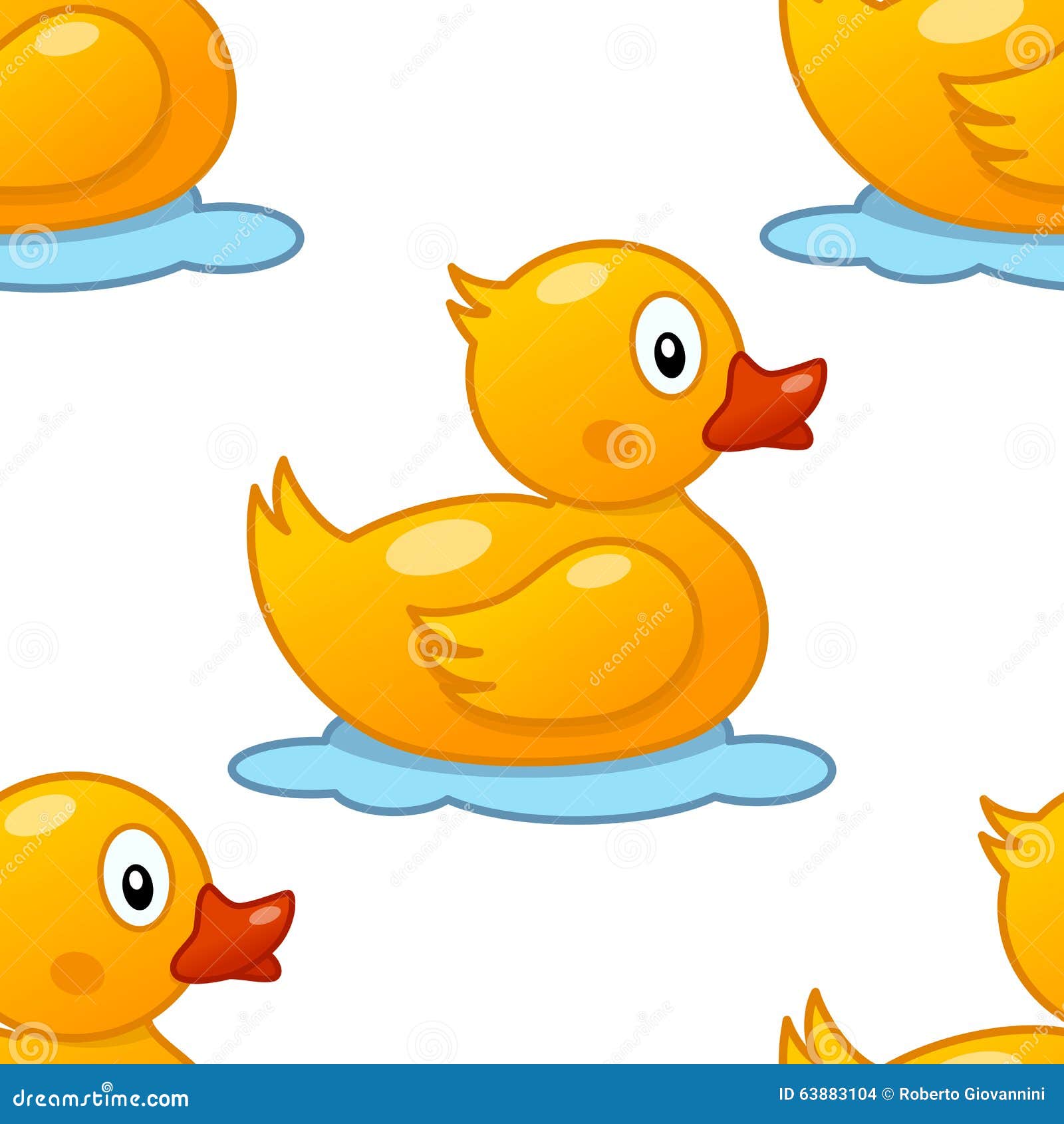 Nettes Gummi-Duck Seamless Pattern Vektor Abbildung - Illustration von ...