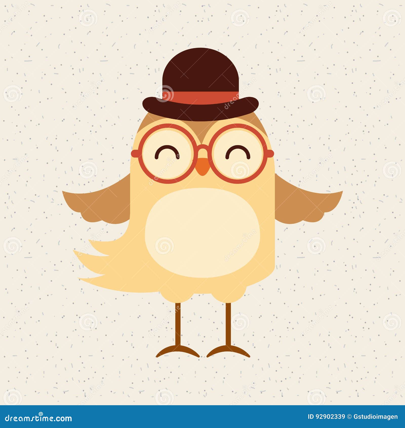 Nettes Tier Mit Hut- Und Glashippie-Art Vektor Abbildung - Illustration ...