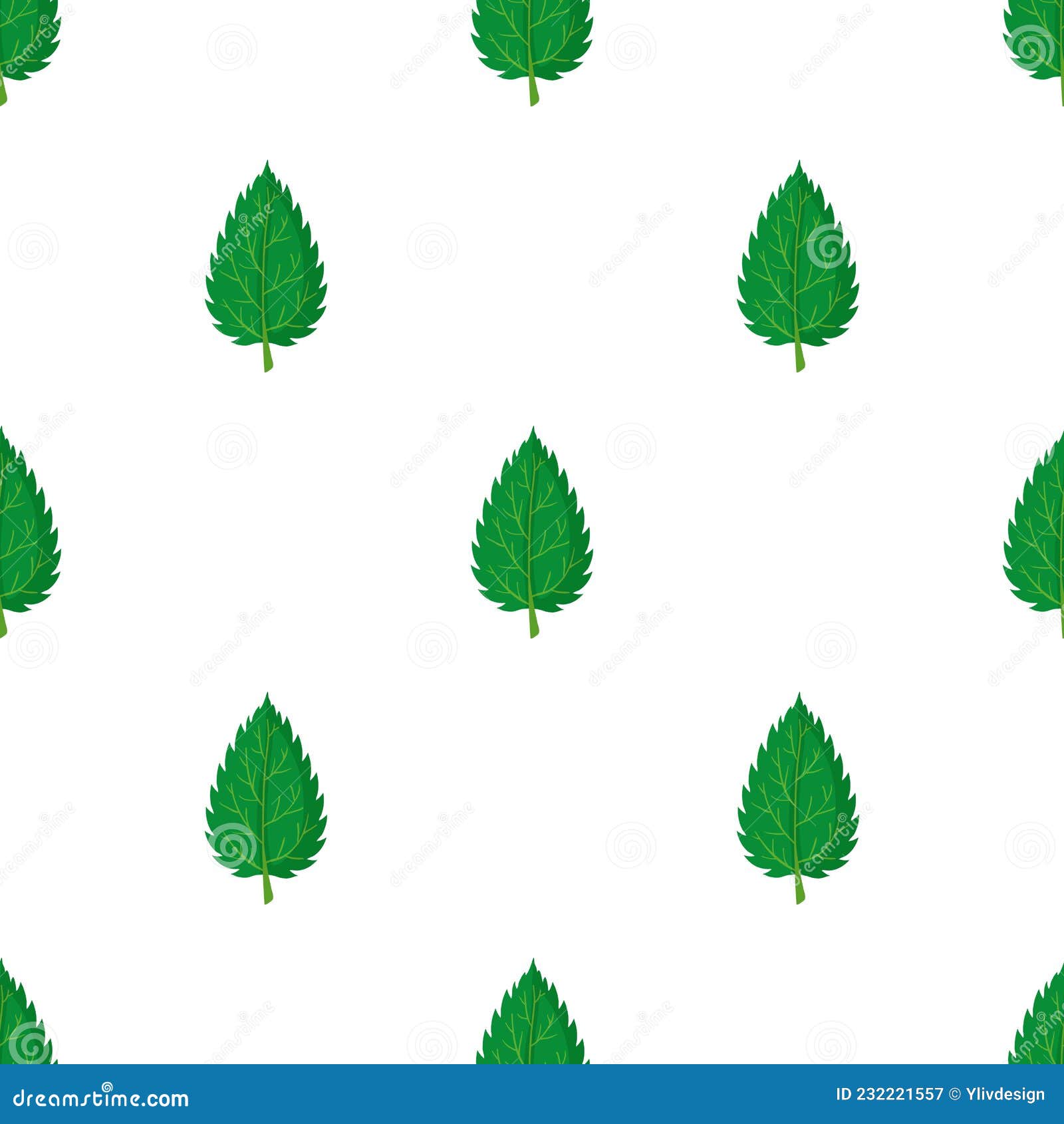 Nettle Leaf Pattern Seamless Vector Stock Vector - Illustration of ...