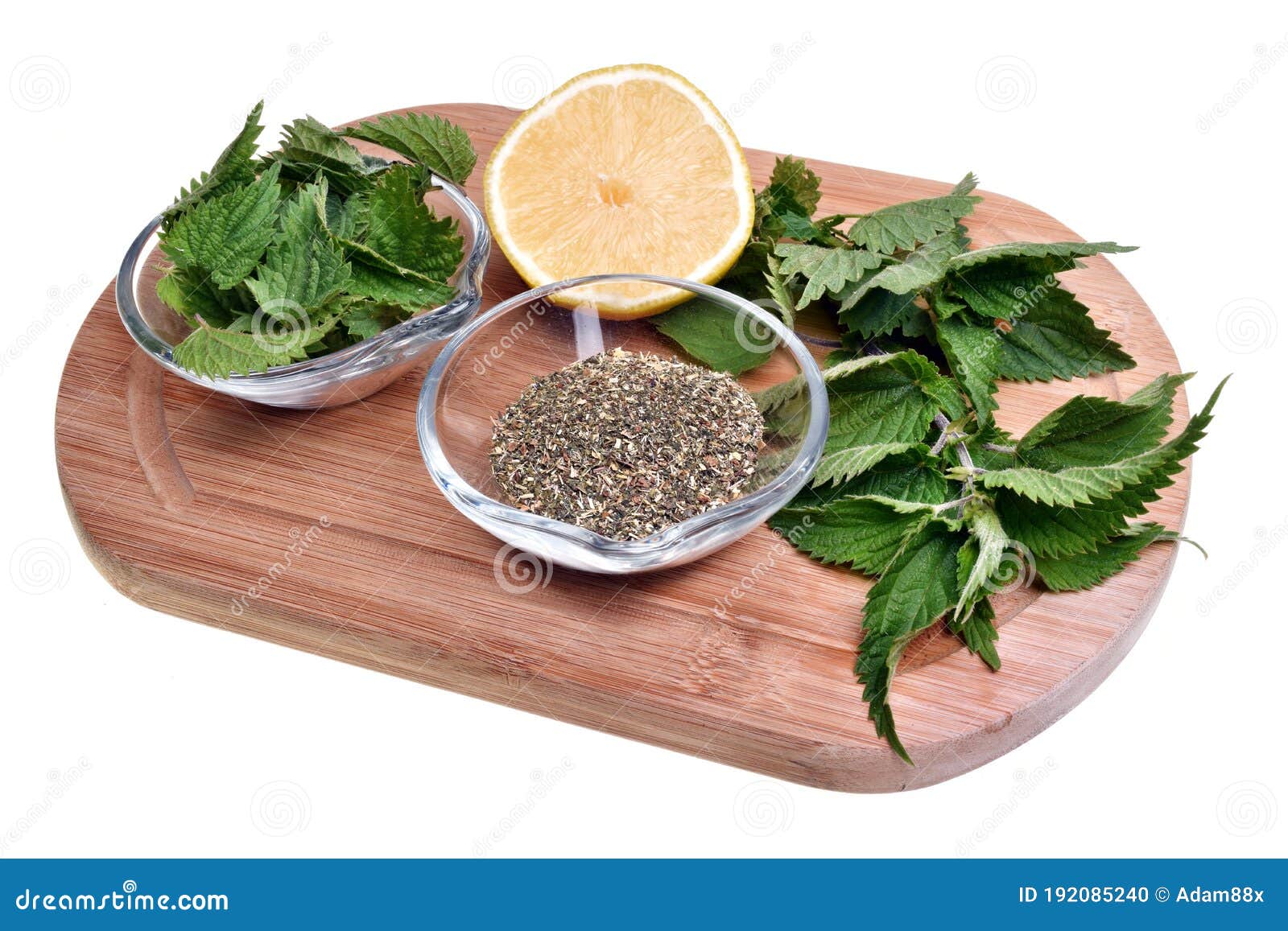 Nettle Plant, Lemon and Dried Herbs Stock Photo - Image of isolated ...