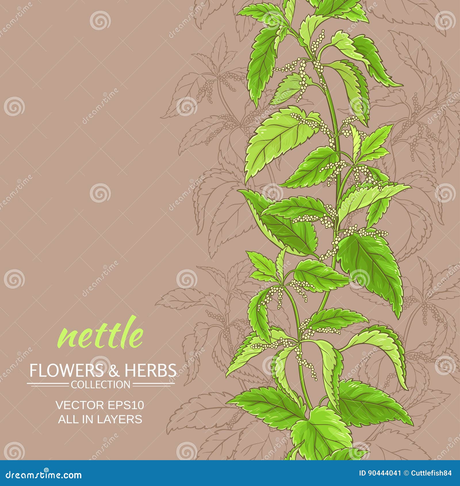 Nettle vector background stock vector. Illustration of cartoon - 90444041