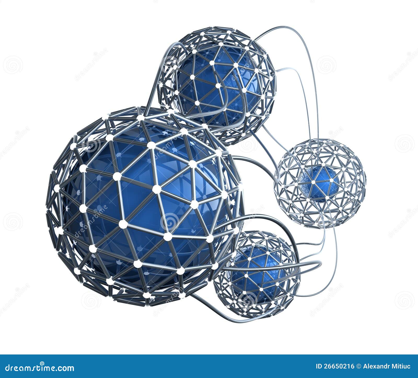 Network Abstract 3D Concept Stock Illustration - Illustration of ...