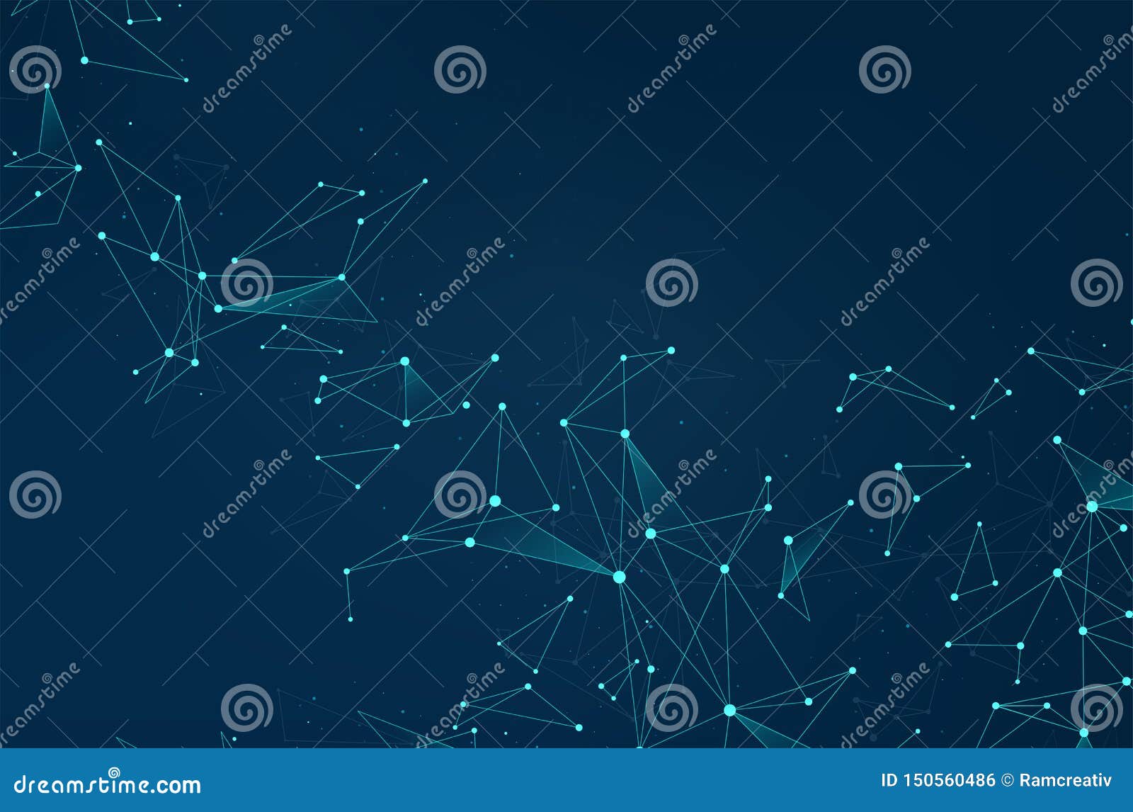 Network Abstract Connections with Dots and Lines on Blue Background ...
