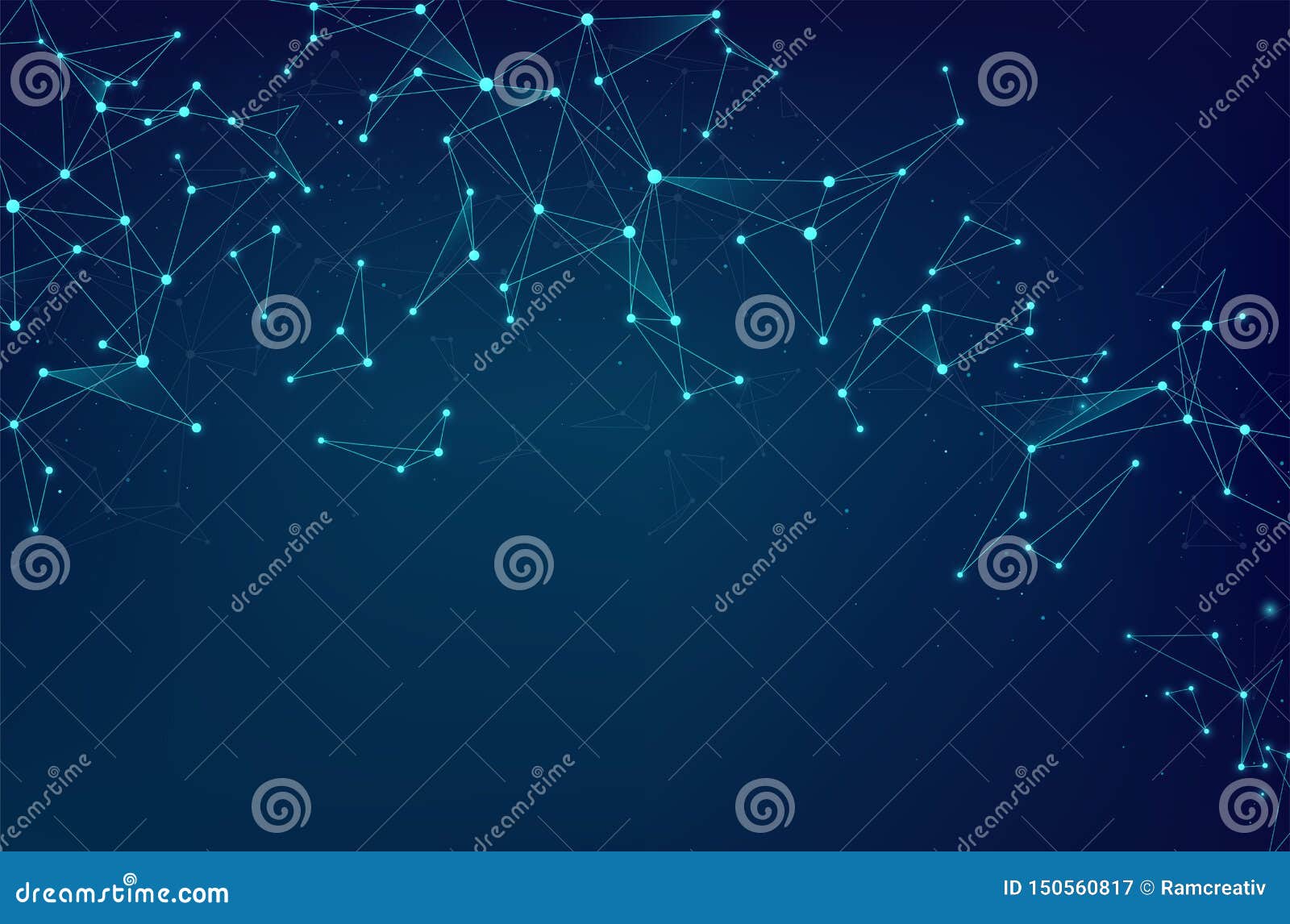 Network Abstract Connections with Dots and Lines on Blue Background ...