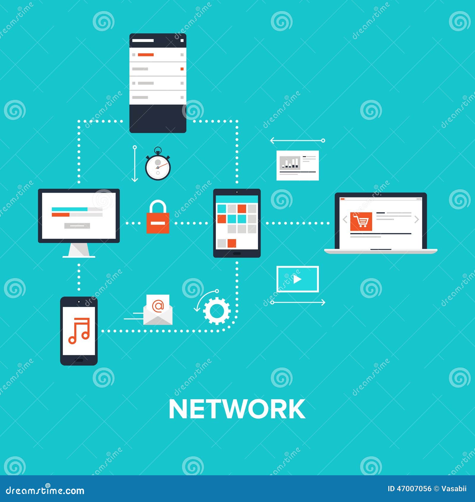 Network stock vector. Illustration of internet, business - 47007056