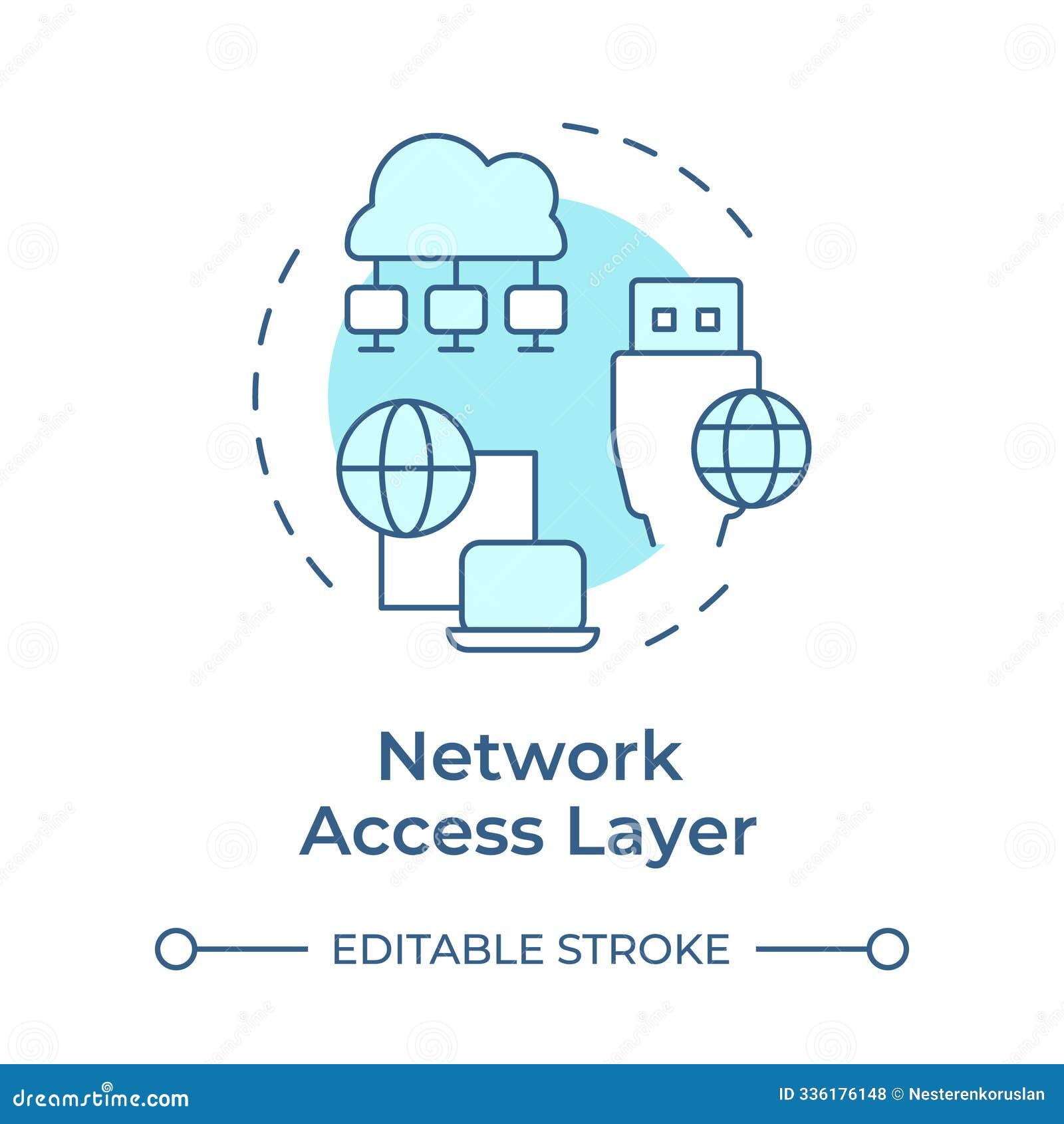 Network Access Layer Soft Blue Concept Icon Stock Vector - Illustration ...