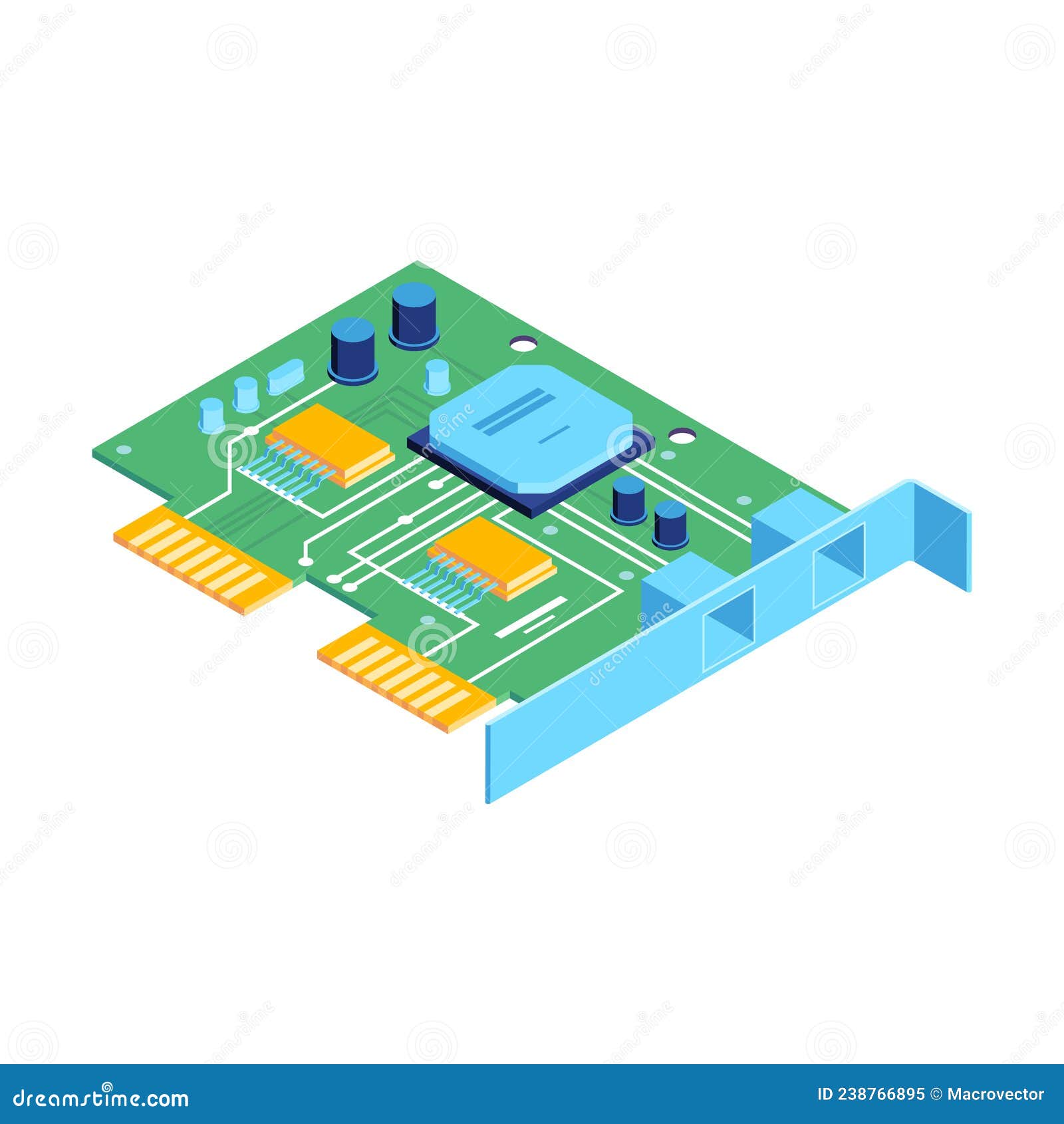 Network Adapter Card Composition Stock Vector - Illustration of device ...