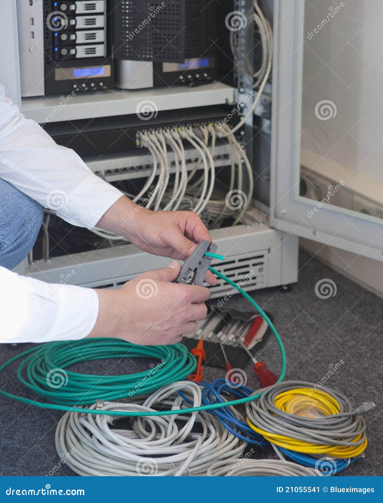 Network administrator stock image. Image of panel, cabling - 21055541