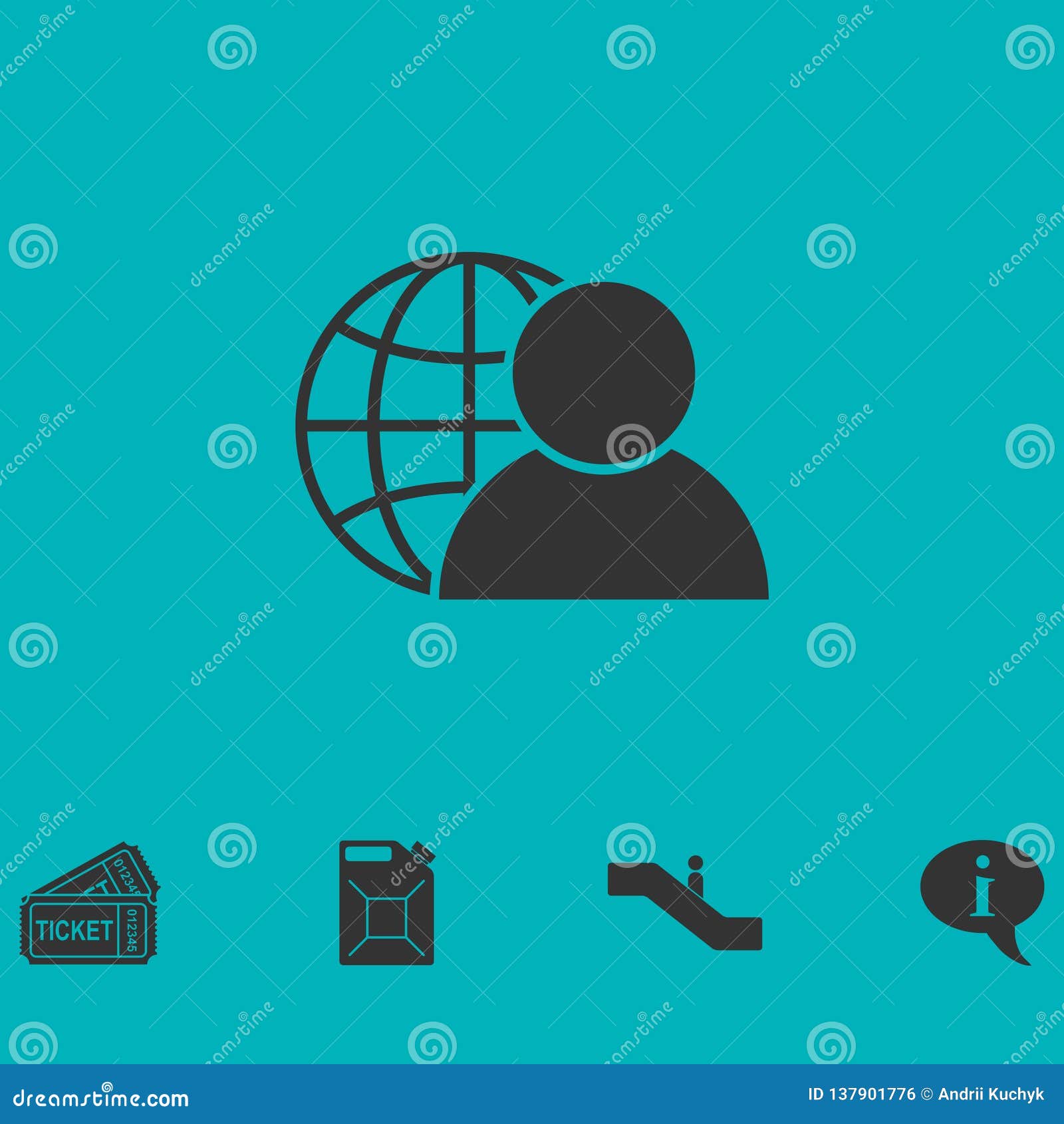 Network Administrator Icon Flat Stock Vector - Illustration of graphic ...