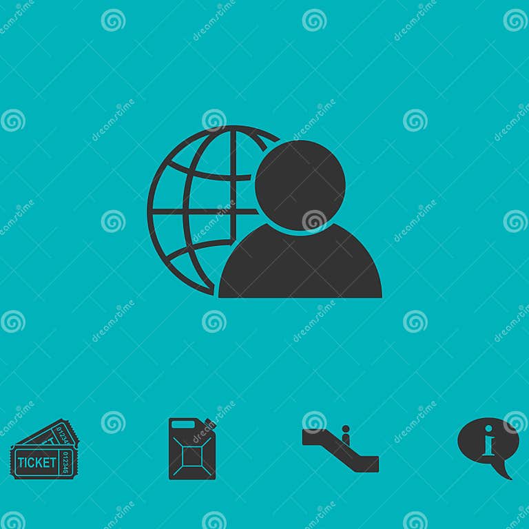 Network Administrator Icon Flat Stock Vector - Illustration of graphic ...