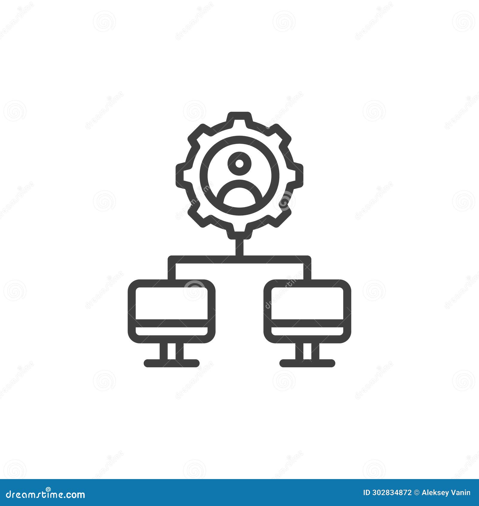 Network Administrator Line Icon Stock Vector - Illustration of ...