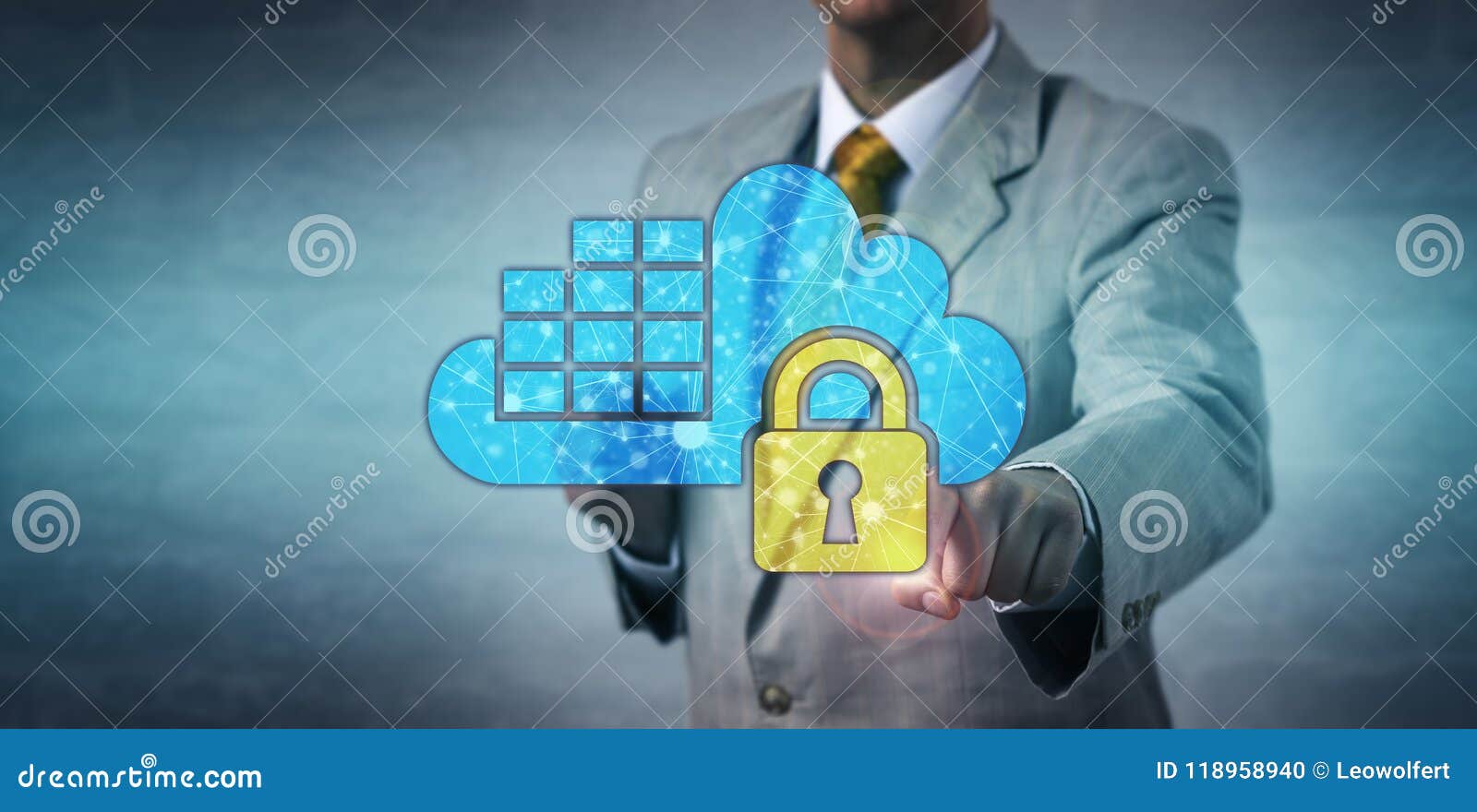 Network Administrator Locking Cloud Container App Stock Photo - Image ...