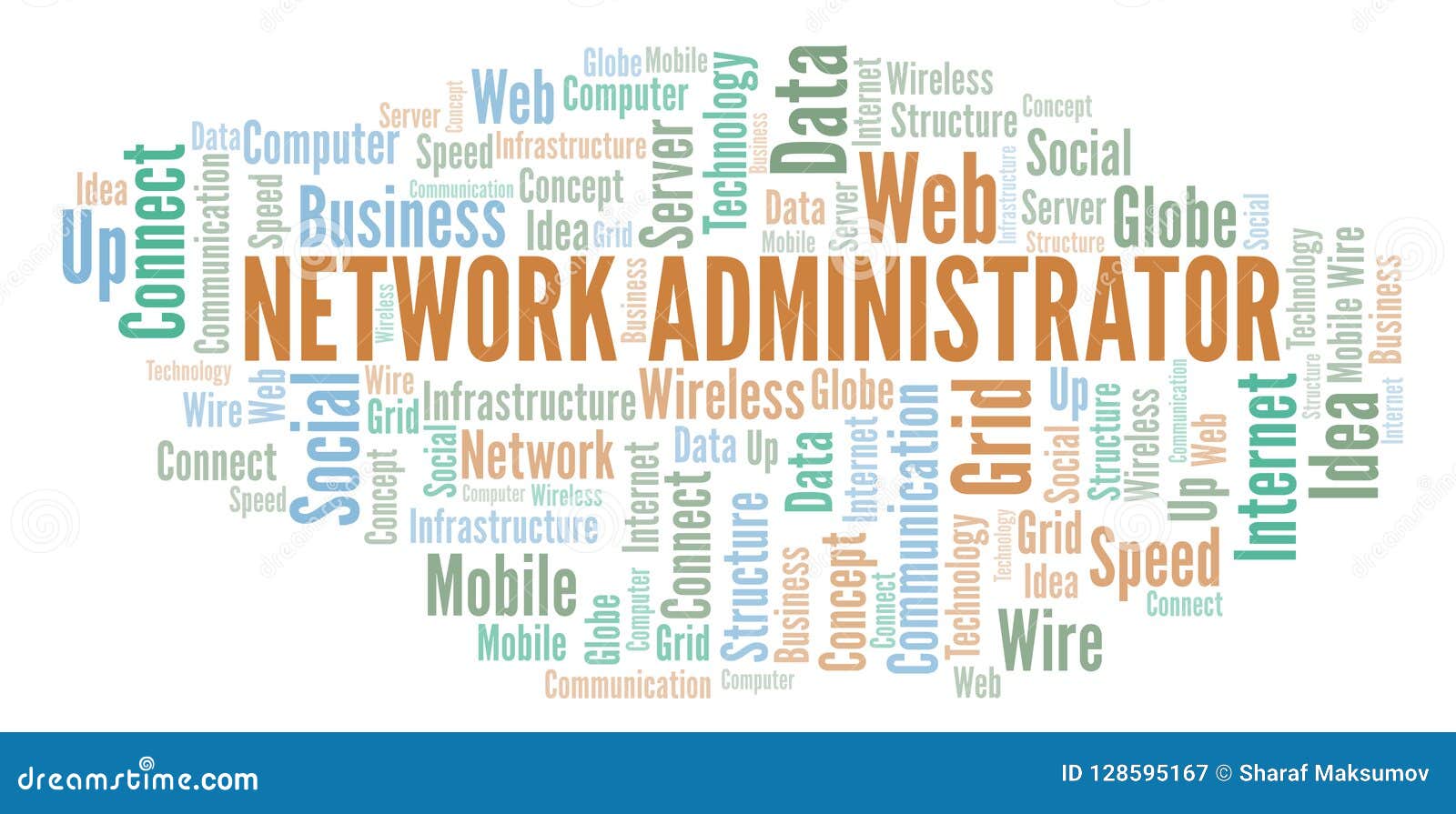 Network Administrator Word Cloud. Stock Illustration - Illustration of ...