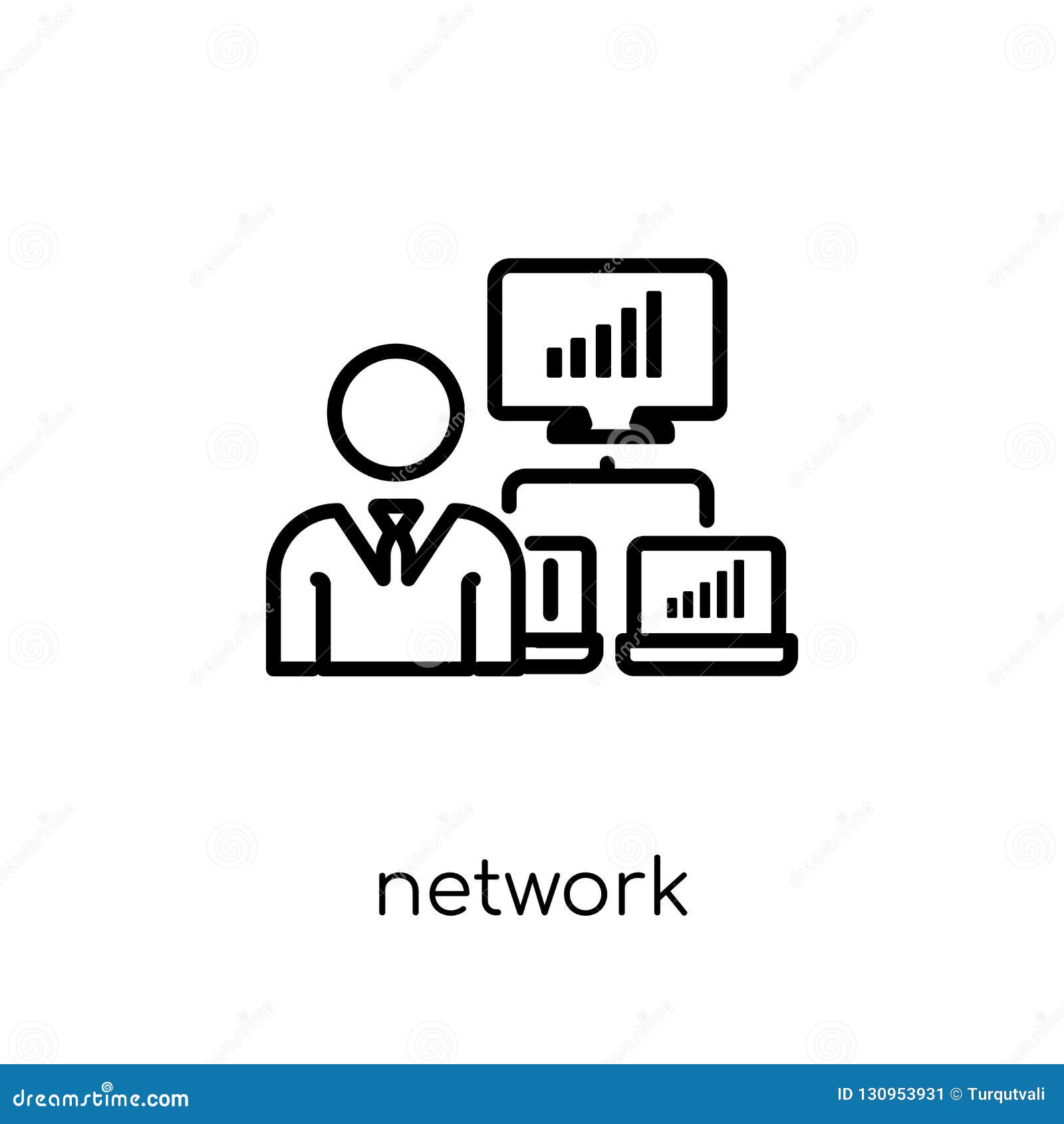 Network Adminstrator Icon. Trendy Modern Flat Linear Vector Network ...