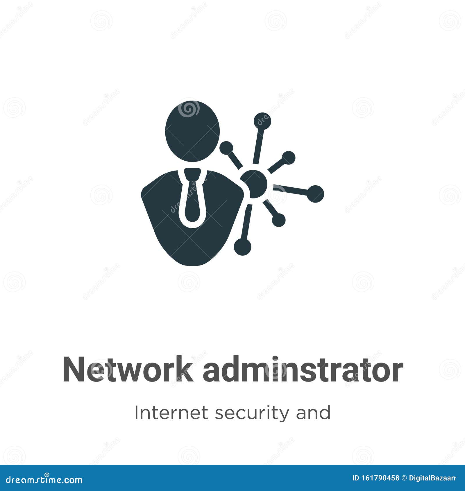 Network Adminstrator Vector Icon on White Background. Flat Vector ...