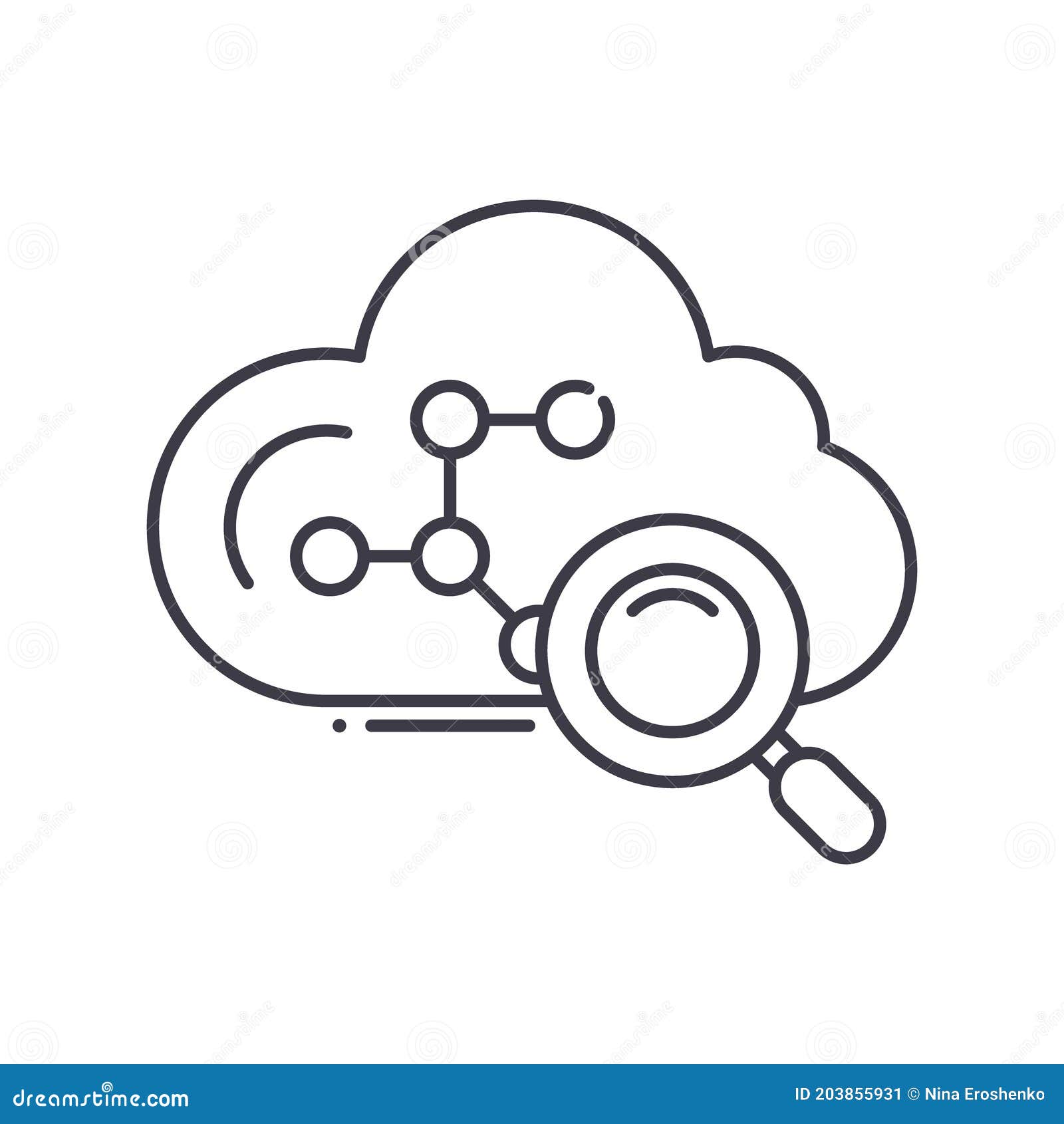 Network Analysis Icon, Linear Isolated Illustration, Thin Line Vector ...
