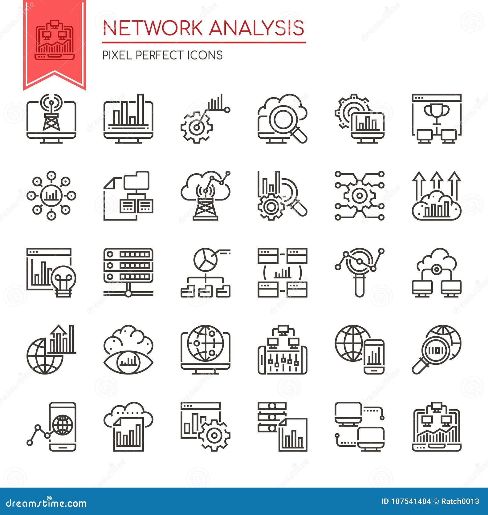 Network Analysis Vector Line Icons Set. Network, Analysis, Topology ...