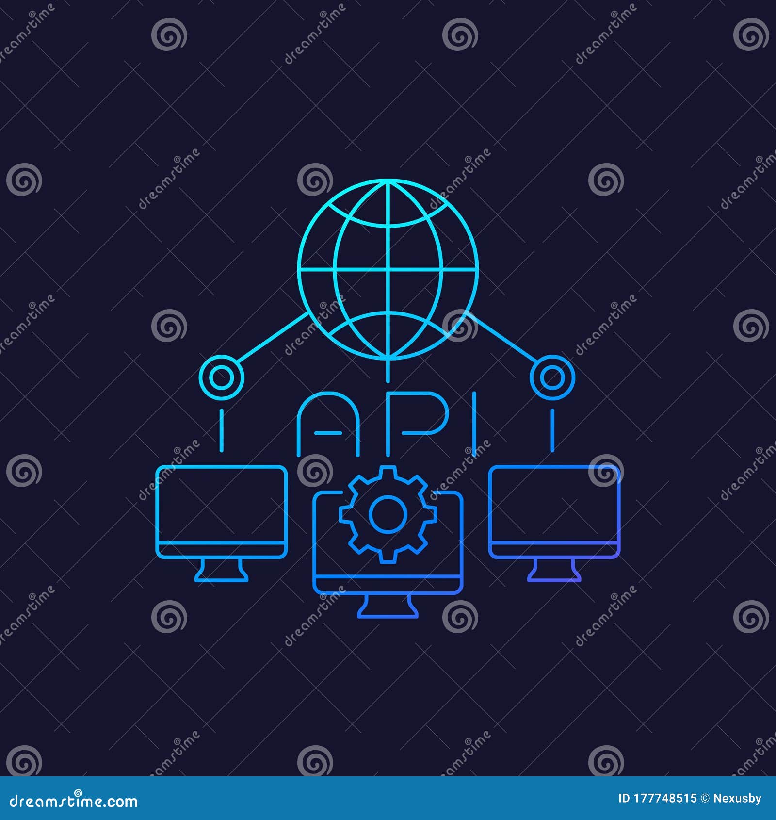 Network api icon, linear stock vector. Illustration of access - 177748515