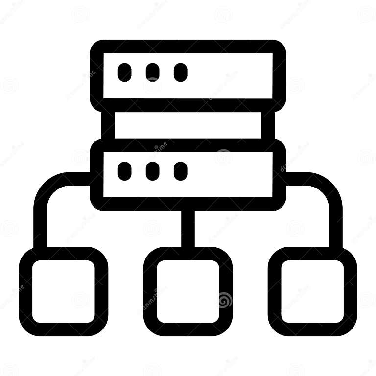 Network Attached Storage Connecting Multiple Devices Icon Stock ...