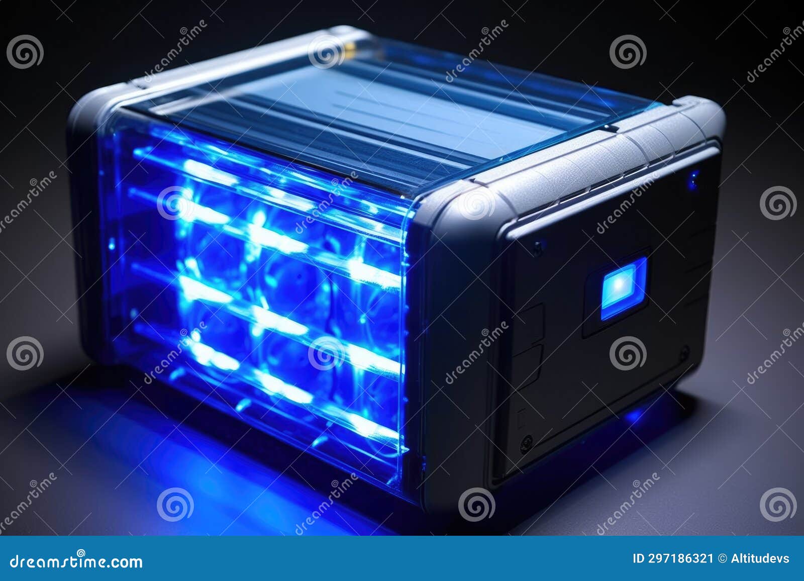 Network Attached Storage Device with Blue Status Lights Stock Image ...
