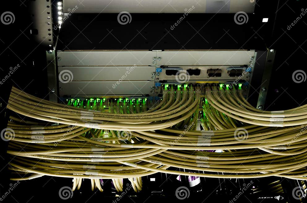 Network Backbone with Fiber Optic Cables Installed Stock Photo - Image ...